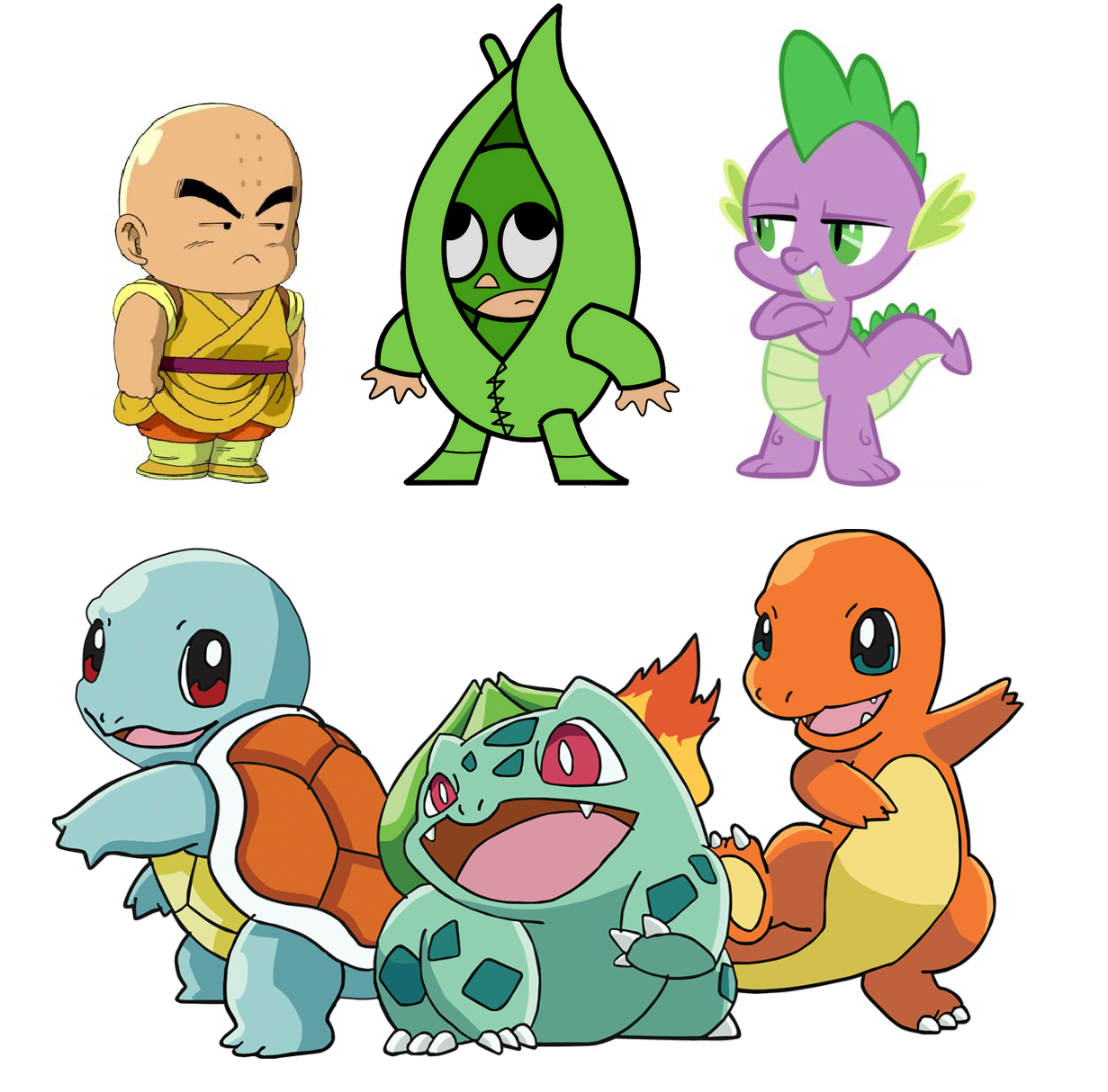 #2135686 - safe, spike, bulbasaur, charmander, squirtle, barely pony ...