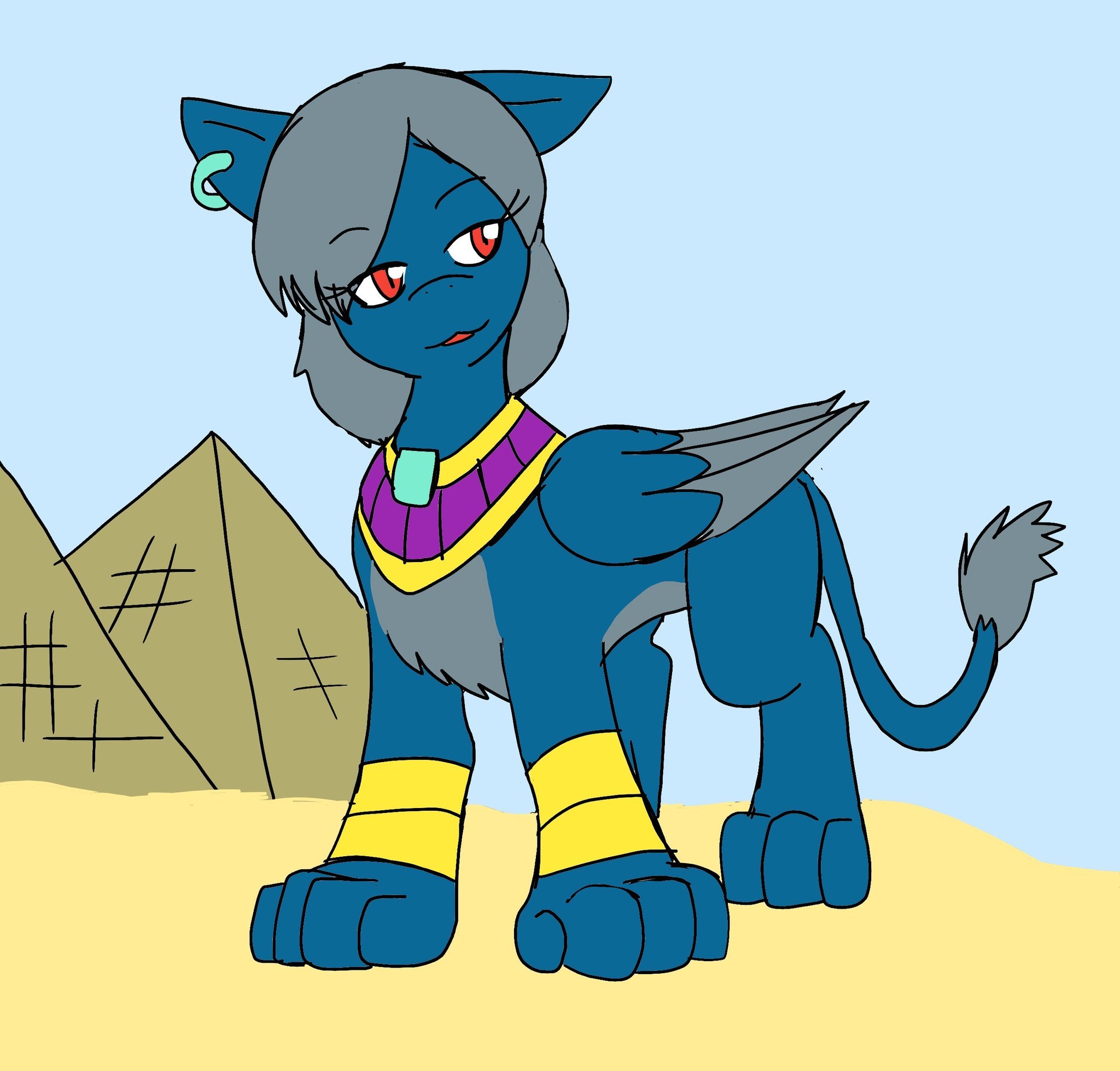 #2249065 - safe, artist:omegapony16, oc, oc only, oc:oriponi, sphinx ...