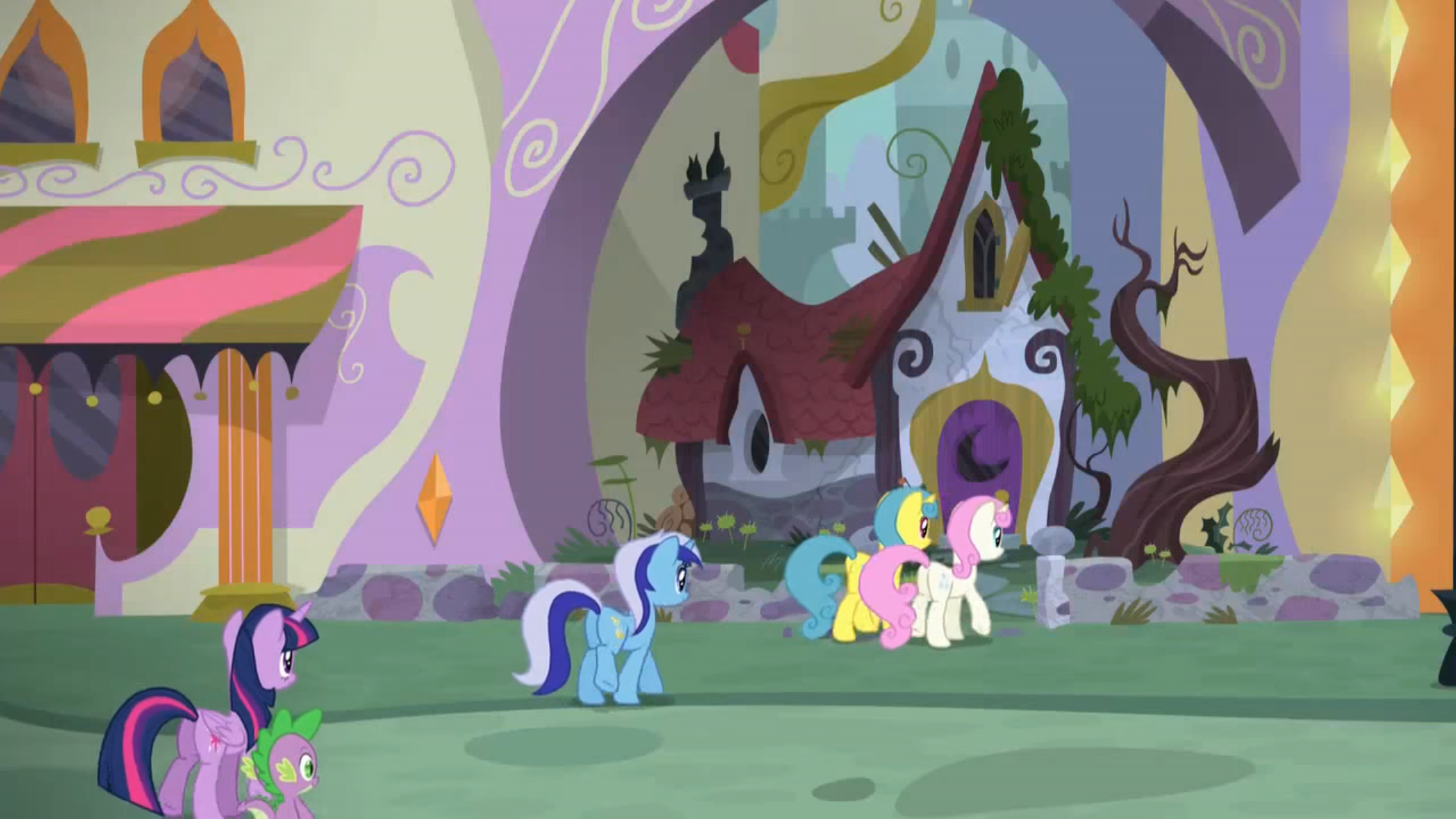 #2469106 - safe, screencap, lemon hearts, minuette, spike, twilight ...