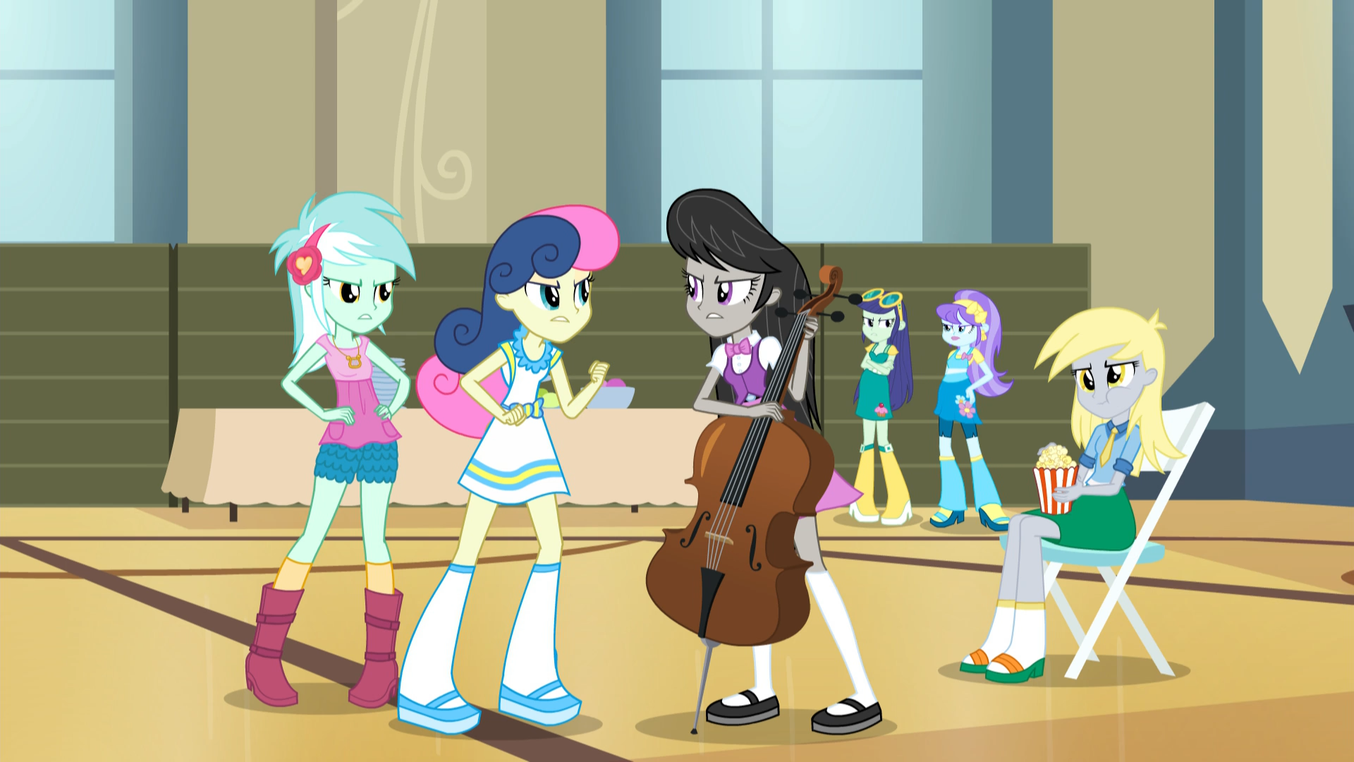 #2476458 - safe, screencap, aqua blossom, blueberry cake, bon bon ...