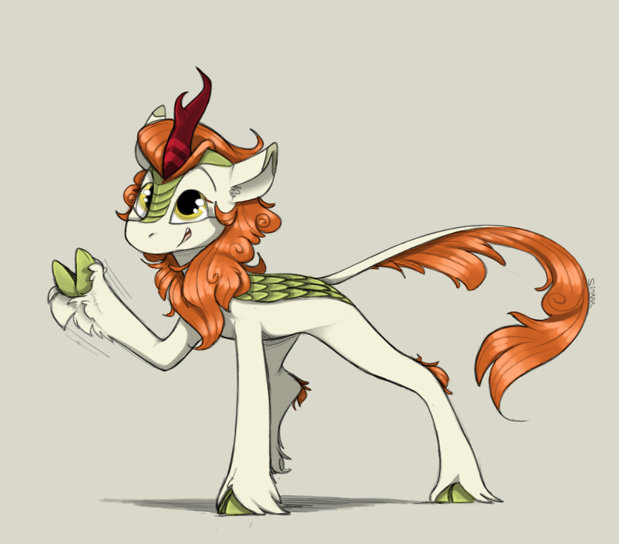 #2487330 - safe, artist:sinrar, autumn blaze, kirin, cloven hooves ...