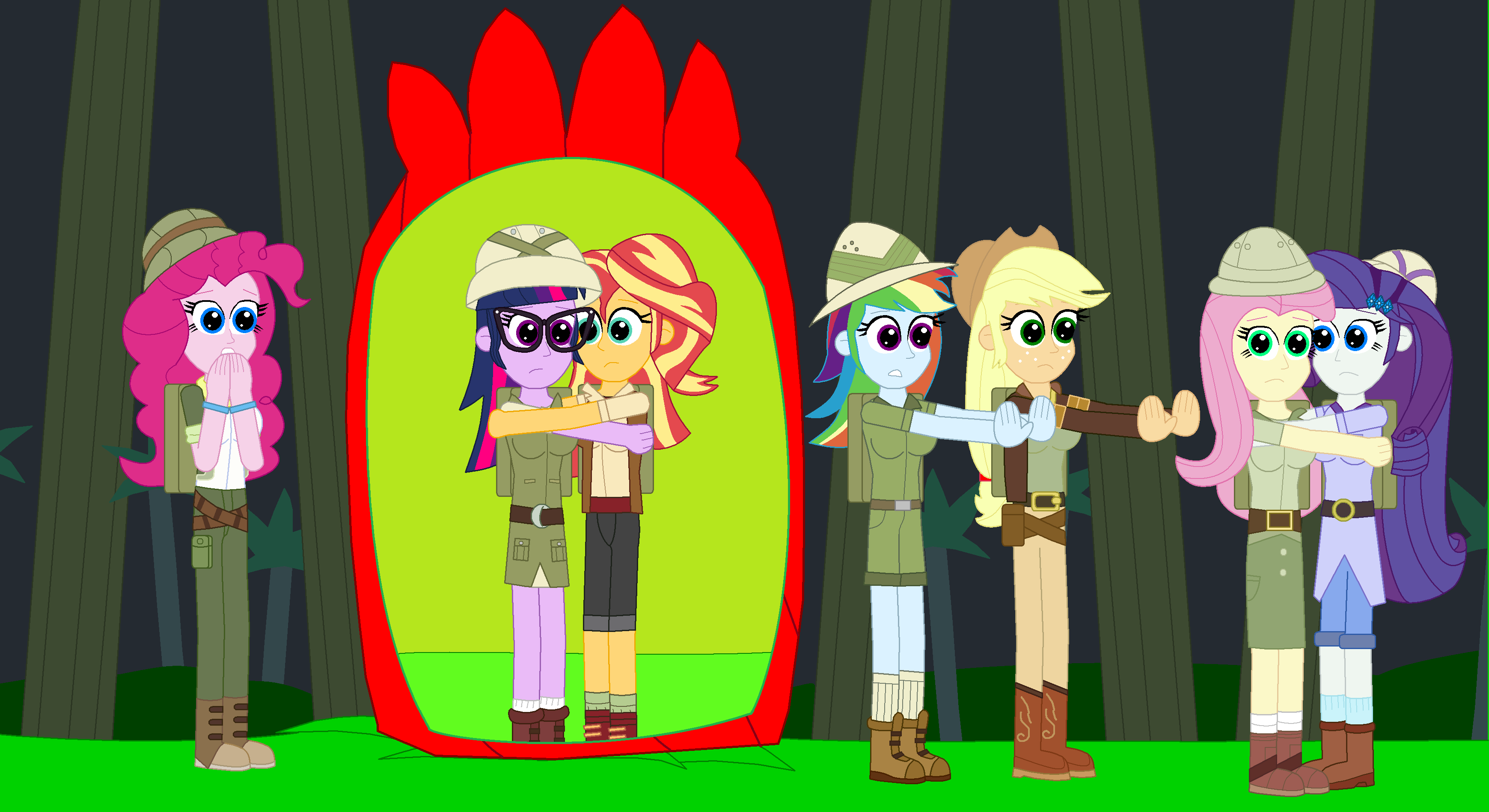 #2288779 - safe, artist:eli-j-brony, applejack, fluttershy, pinkie pie ...