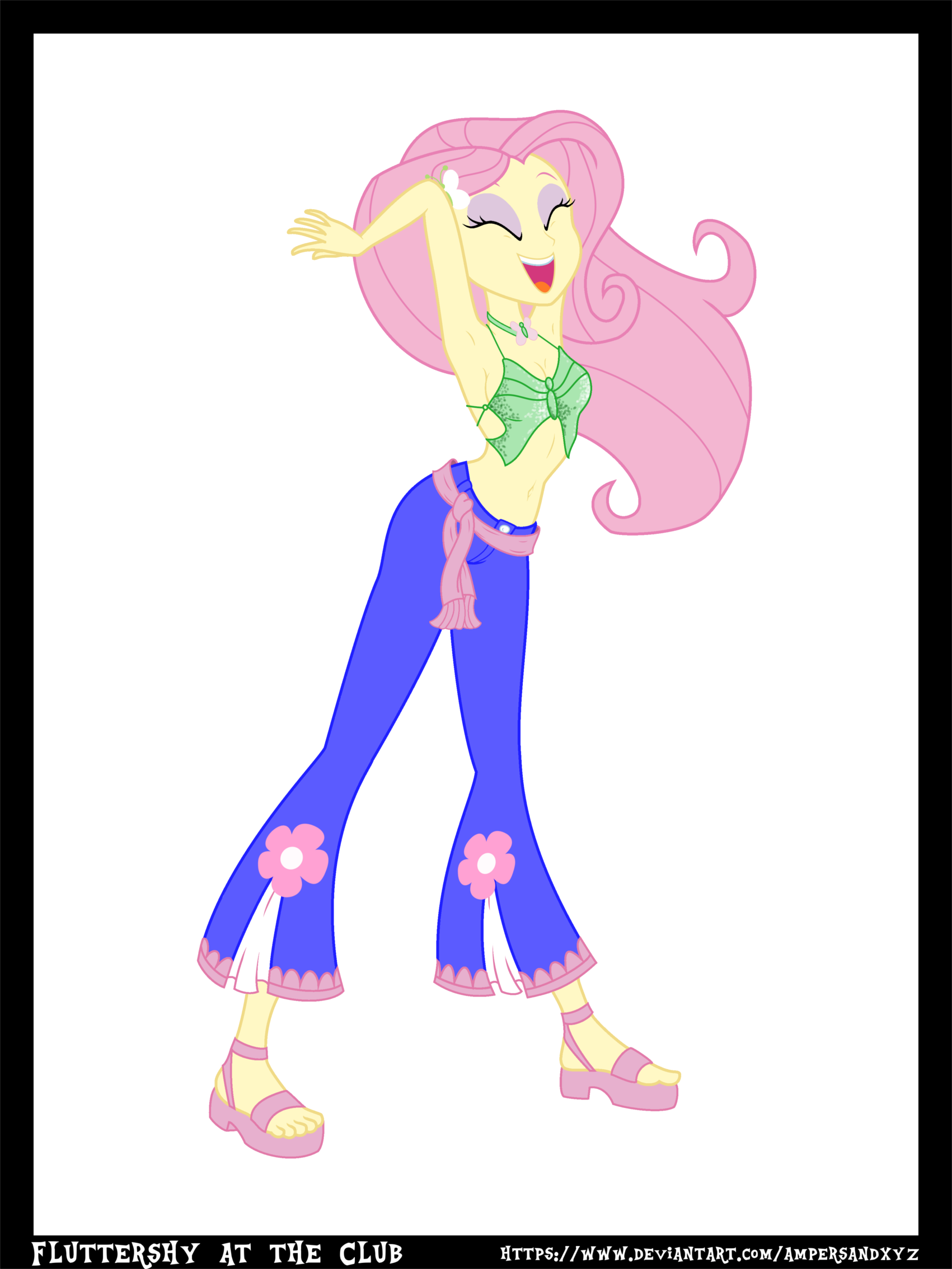 #2357893 - suggestive, artist:ampersandxyz, fluttershy, human ...