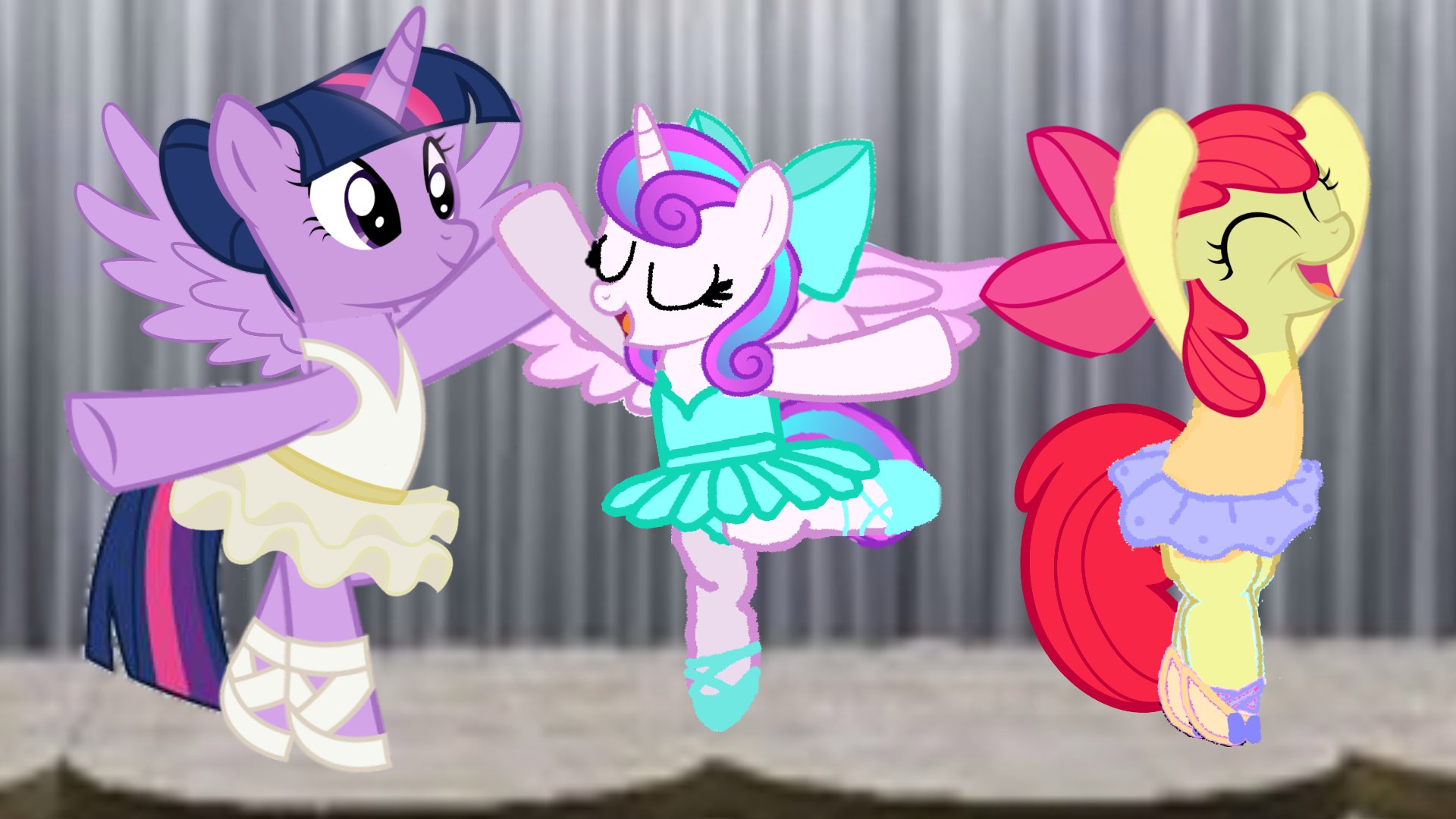 #2360829 - safe, artist:angrymetal, apple bloom, princess flurry heart ...