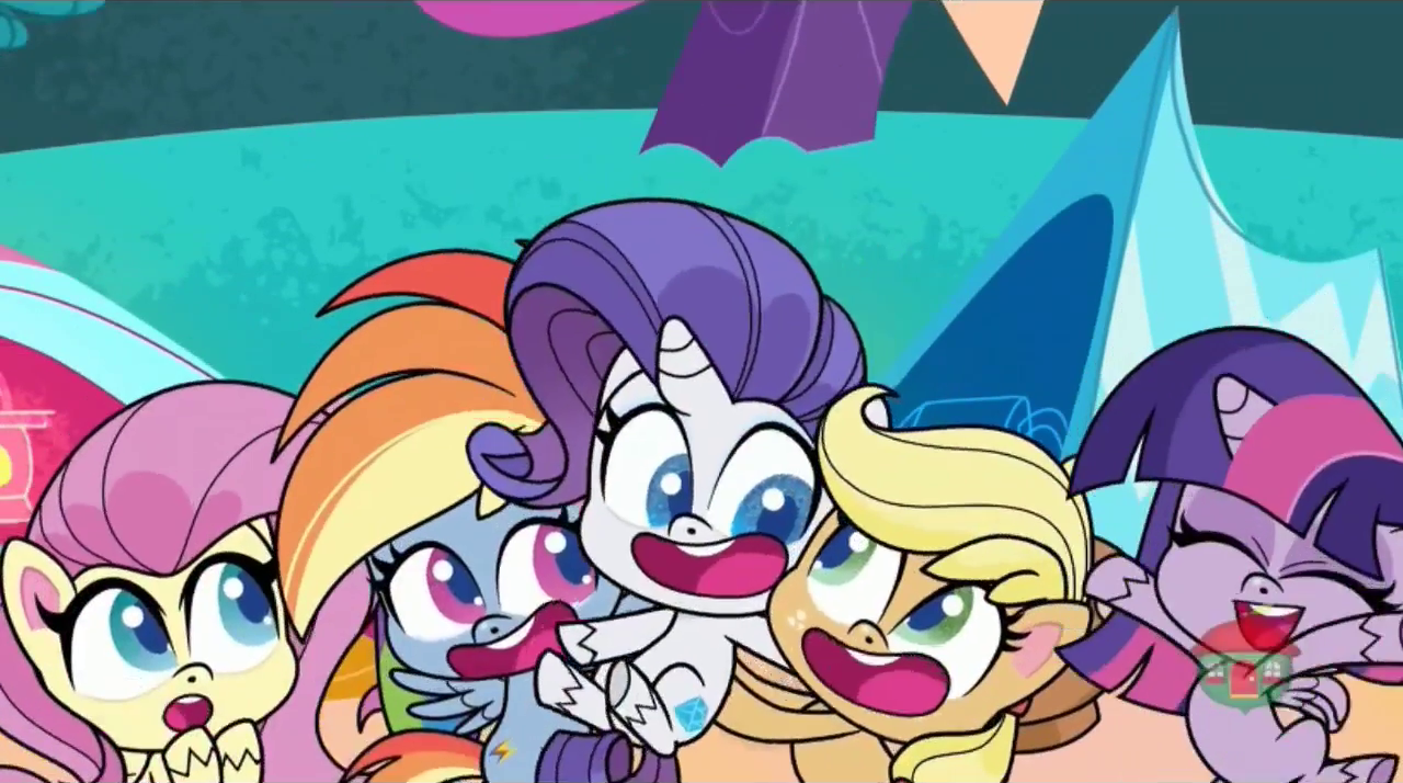 #2409520 - safe, screencap, applejack, fluttershy, rainbow dash, rarity ...