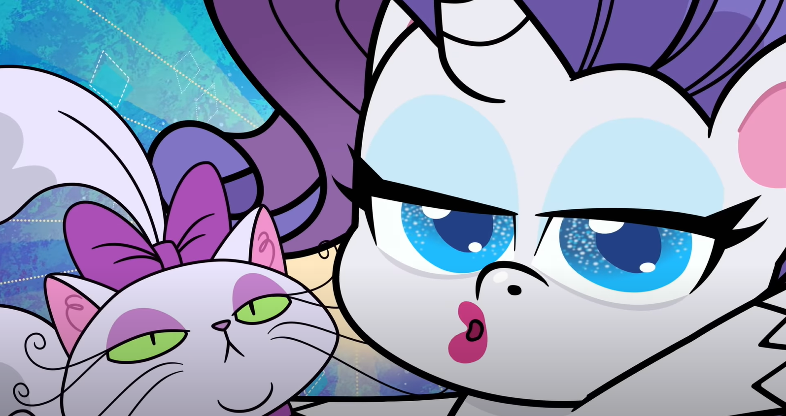 #2394793 - safe, screencap, opalescence, rarity, cat, pony, unicorn, g4 ...
