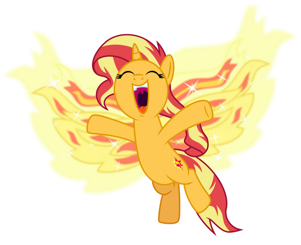 #2417391 - safe, artist:emeraldblast63, sunset shimmer, phoenix, pony ...