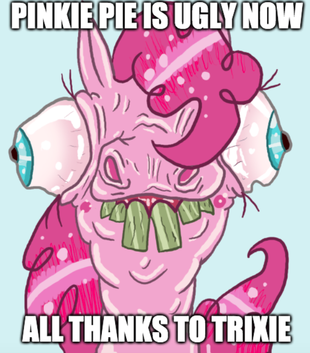 #2527963 - grotesque, artist:cherubfeet, edit, pinkie pie, earth pony ...