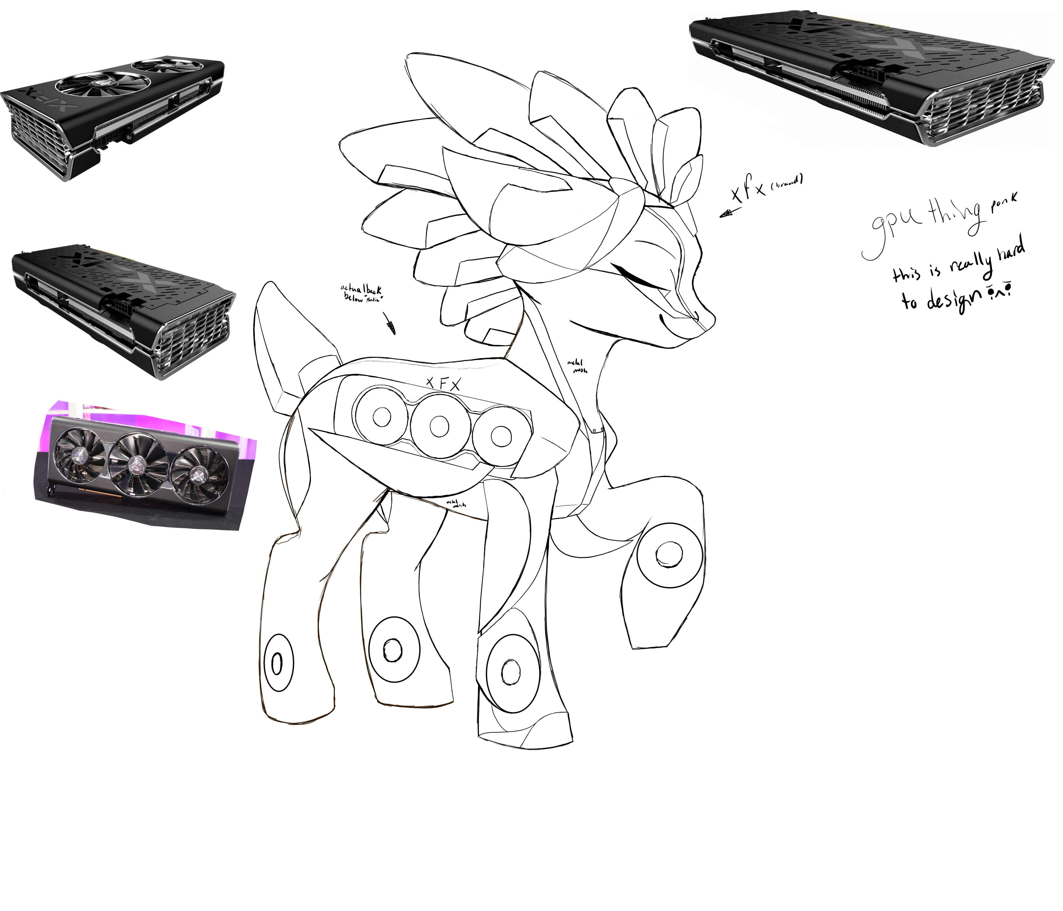 #2525931 - safe, artist:sundayrain, gpu pony, object pony, original ...