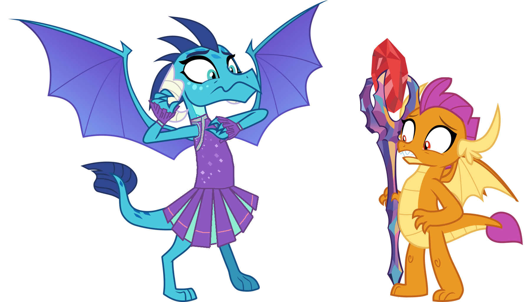 #2723276 - safe, edit, vector edit, princess ember, smolder, dragon ...