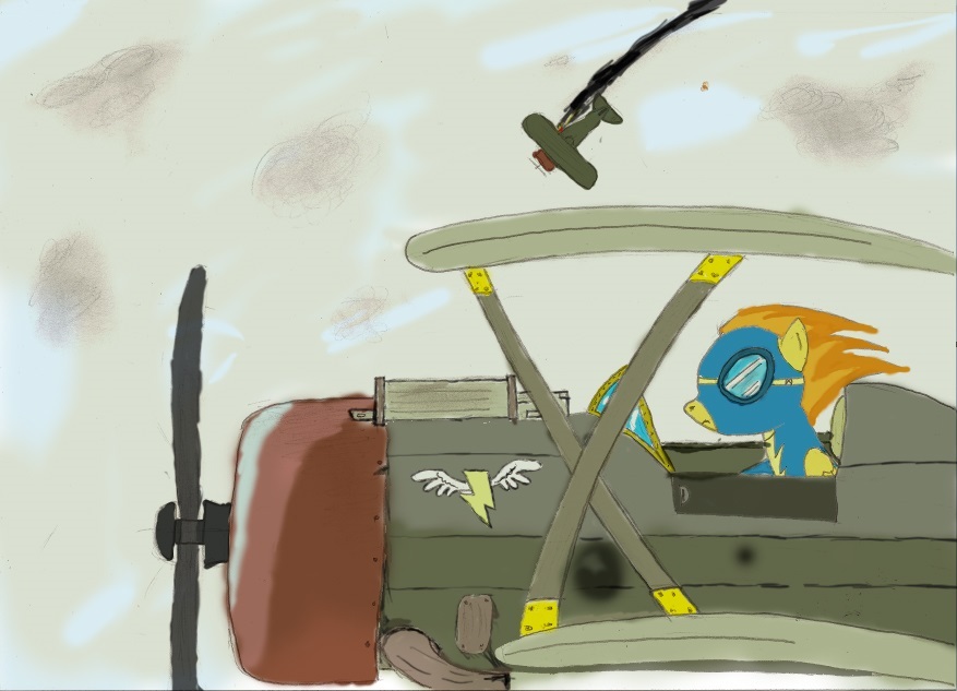 #2733269 - safe, artist:kombikid, spitfire, pegasus, pony, g4, biplane ...