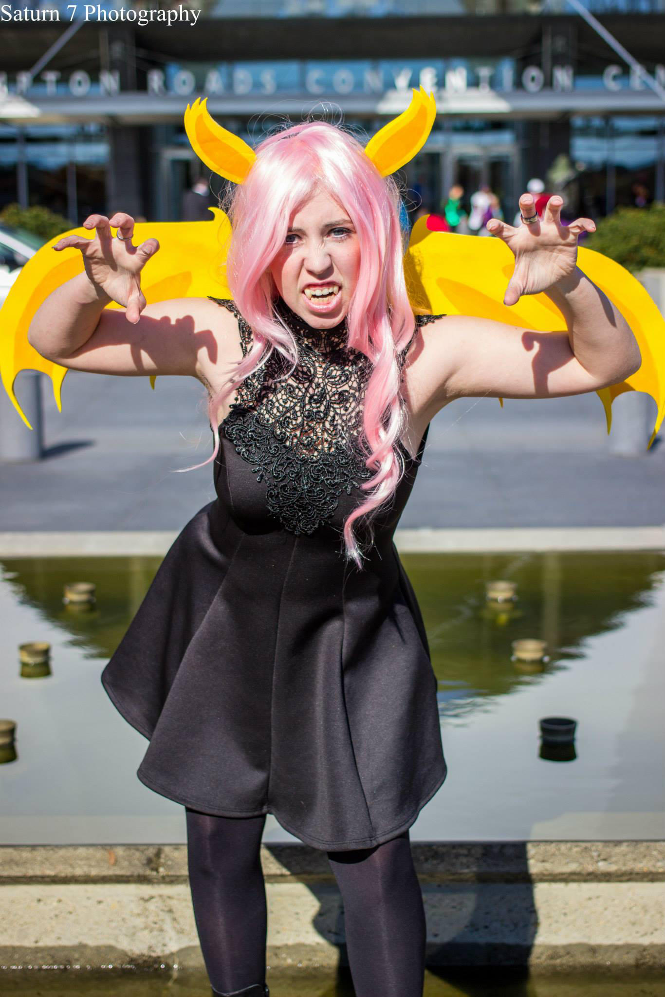 #2734267 - safe, artist:skyfairystarling, fluttershy, bat pony, human ...