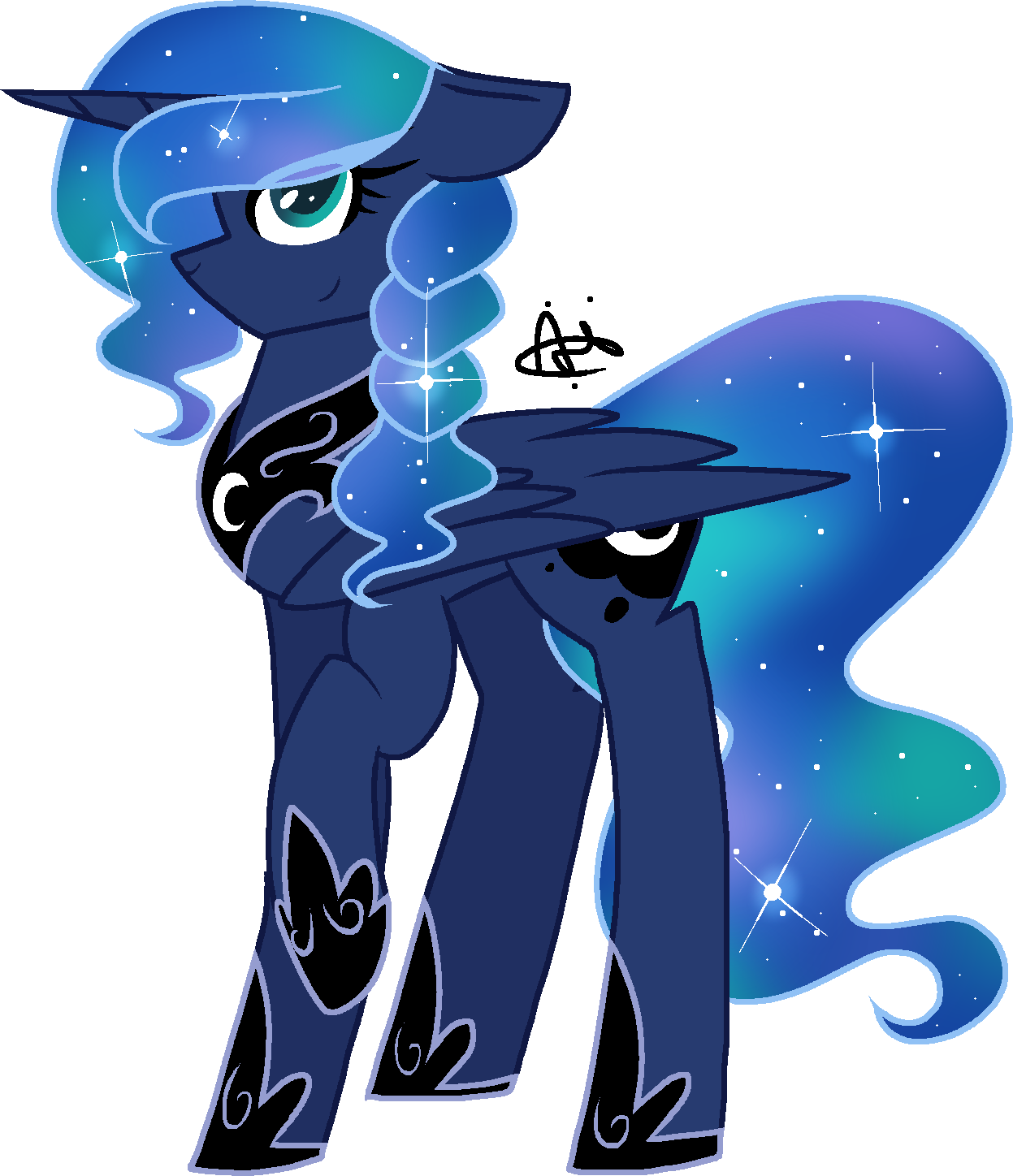 #2763821 - safe, artist:gallantserver, princess luna, pony, g4, braid ...