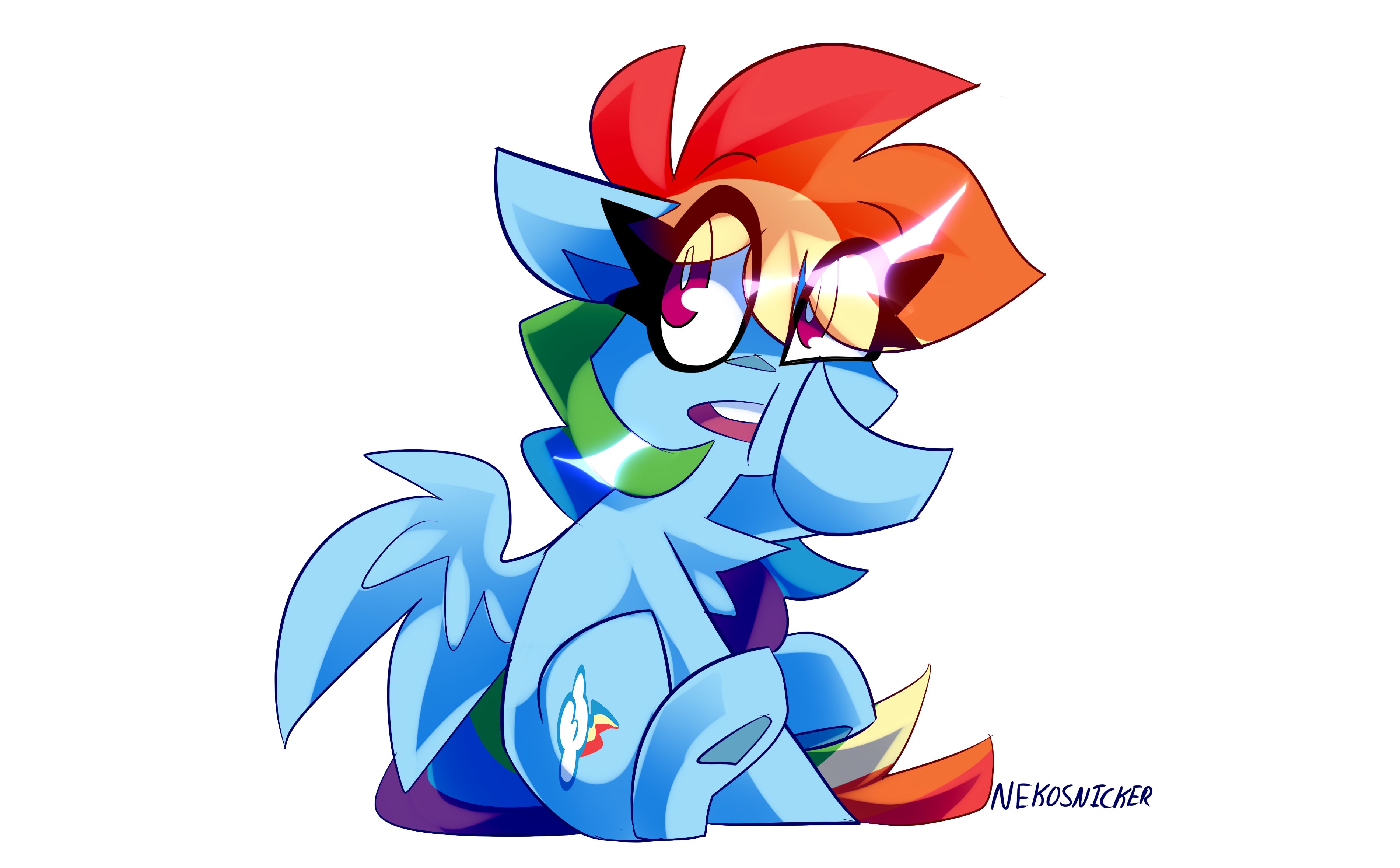#2544324 - safe, artist:nekosnicker, rainbow dash, pegasus, pony, cheek ...