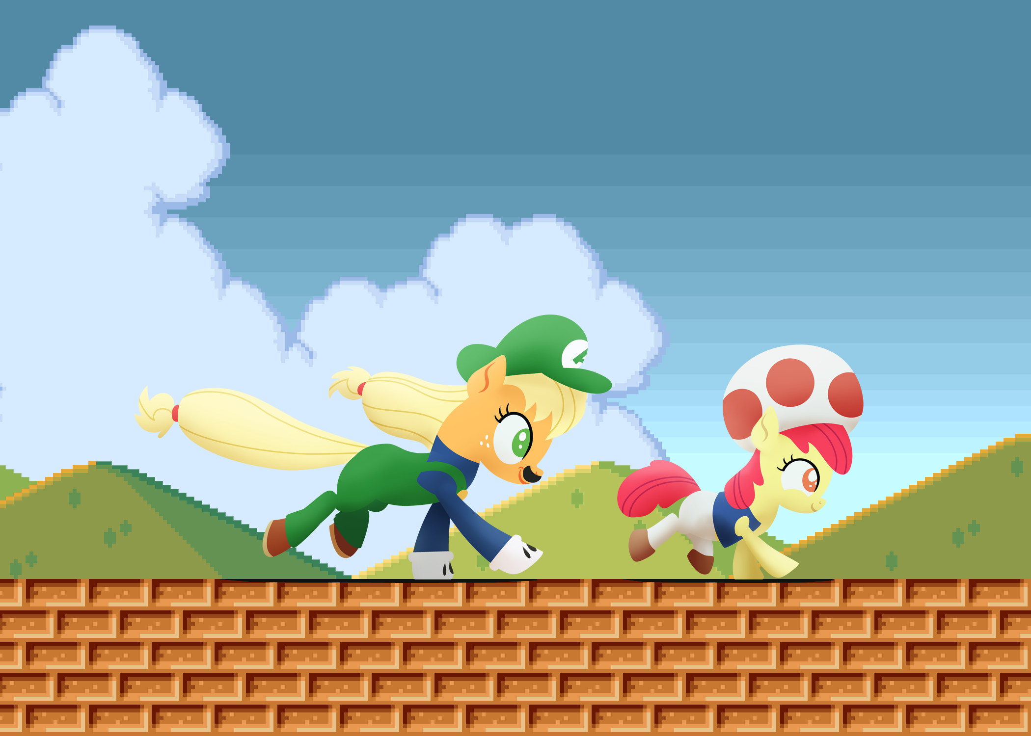 #2568895 - safe, anonymous artist, apple bloom, applejack, earth pony ...