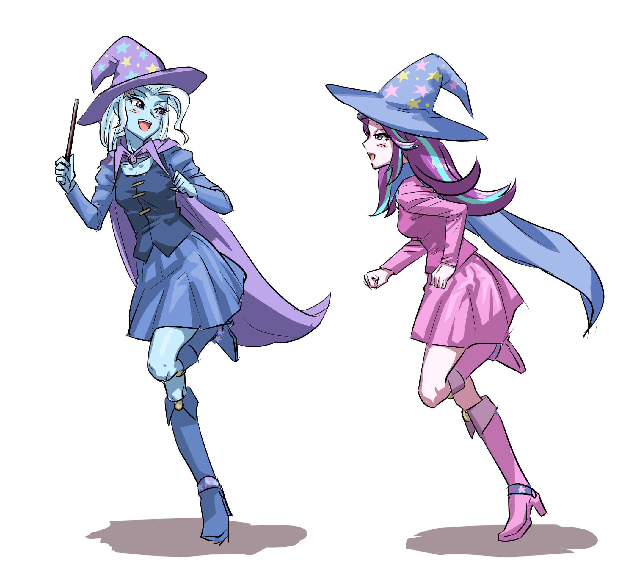 #2591216 - safe, artist:invisibleone11, starlight glimmer, trixie ...