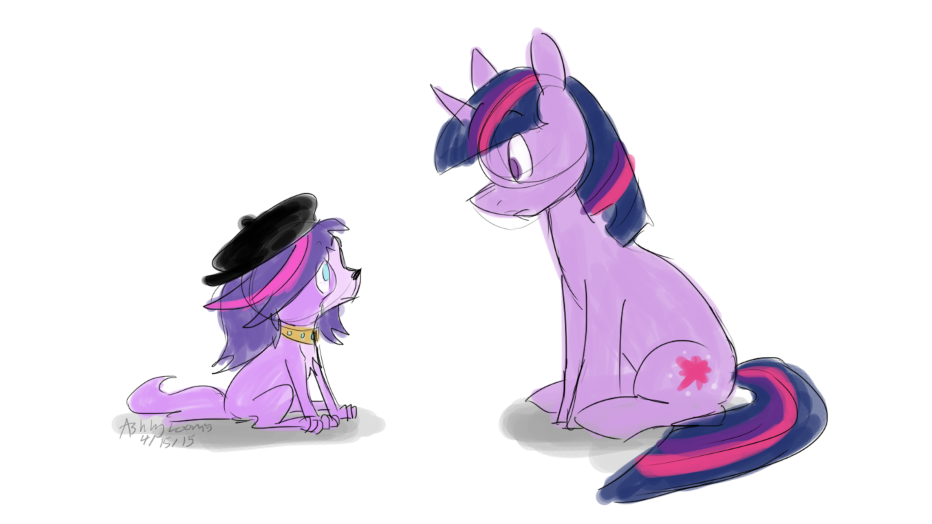 #2596178 - safe, artist:laleywashere, twilight sparkle, dog, pony ...