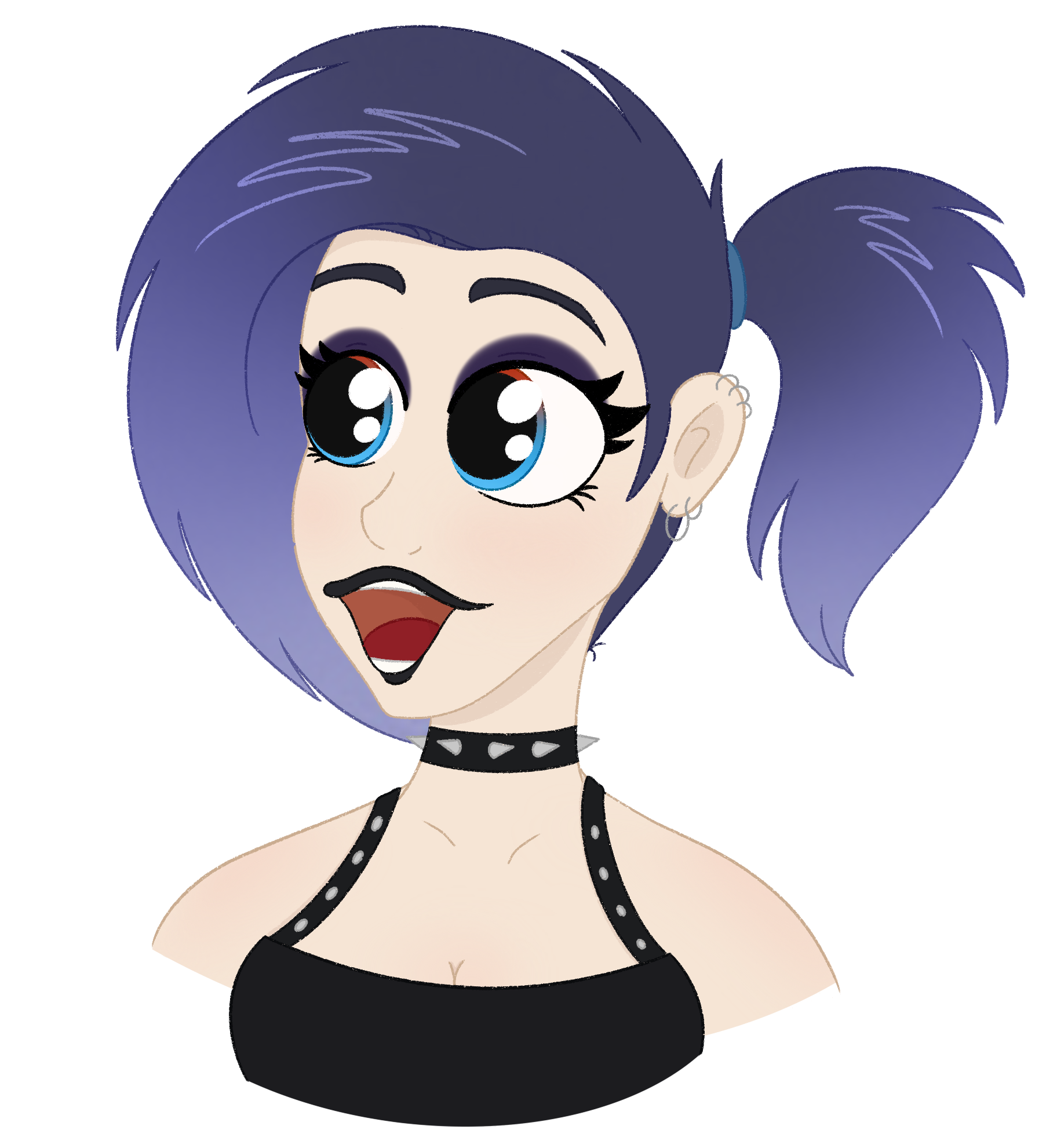 #2609723 - safe, artist:dyonys, oc, oc:singularity, human, bust, choker ...