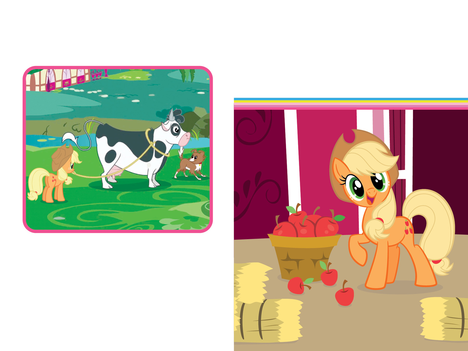 #2691842 - safe, applejack, winona, cow, dog, earth pony, pony, g4 ...
