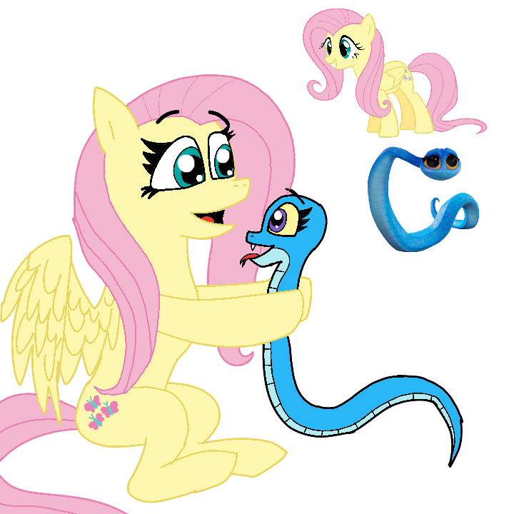 #2776077 - safe, artist:fxmaf, fluttershy, pegasus, pony, snake, 2022 ...