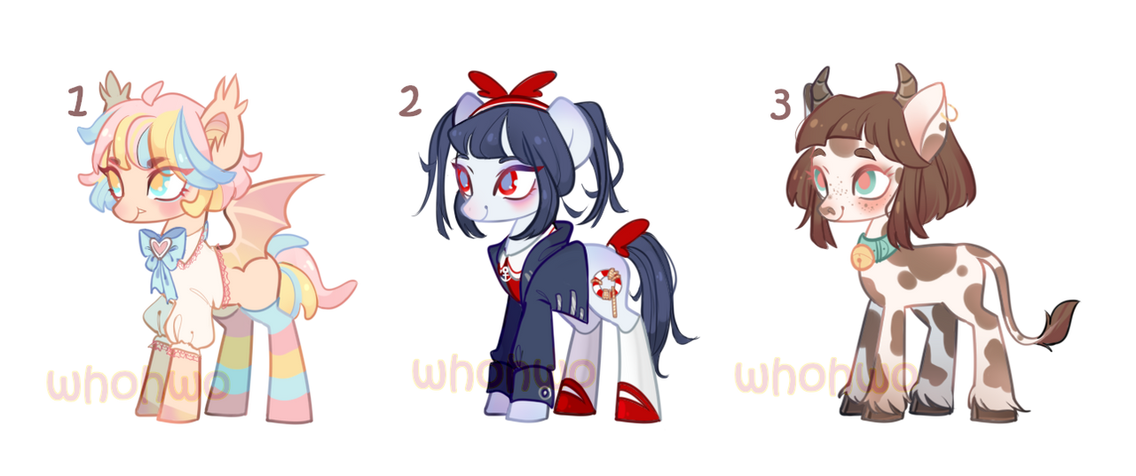 #2791135 - safe, artist:whohwo, oc, oc only, bat pony, cow, cow pony ...