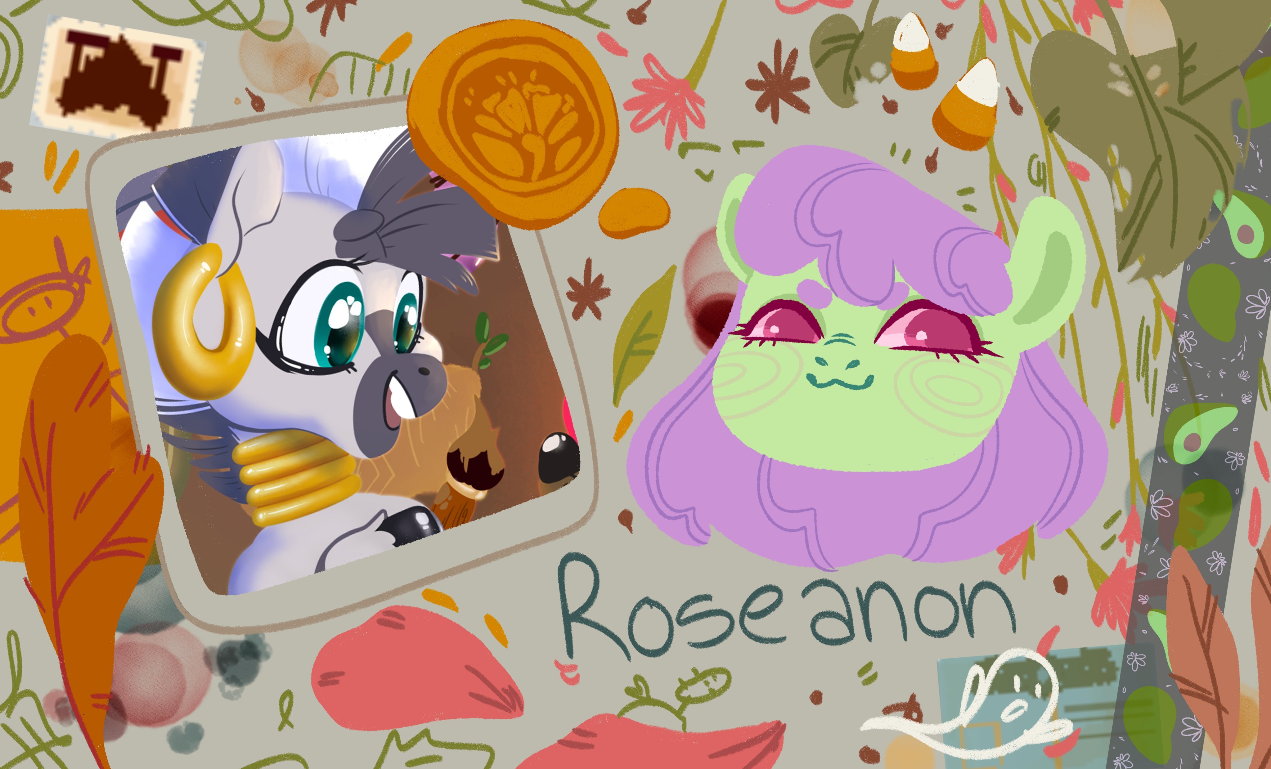 #2965335 - safe, artist:roseanon4, zecora, oc, earth pony, pony, zebra ...