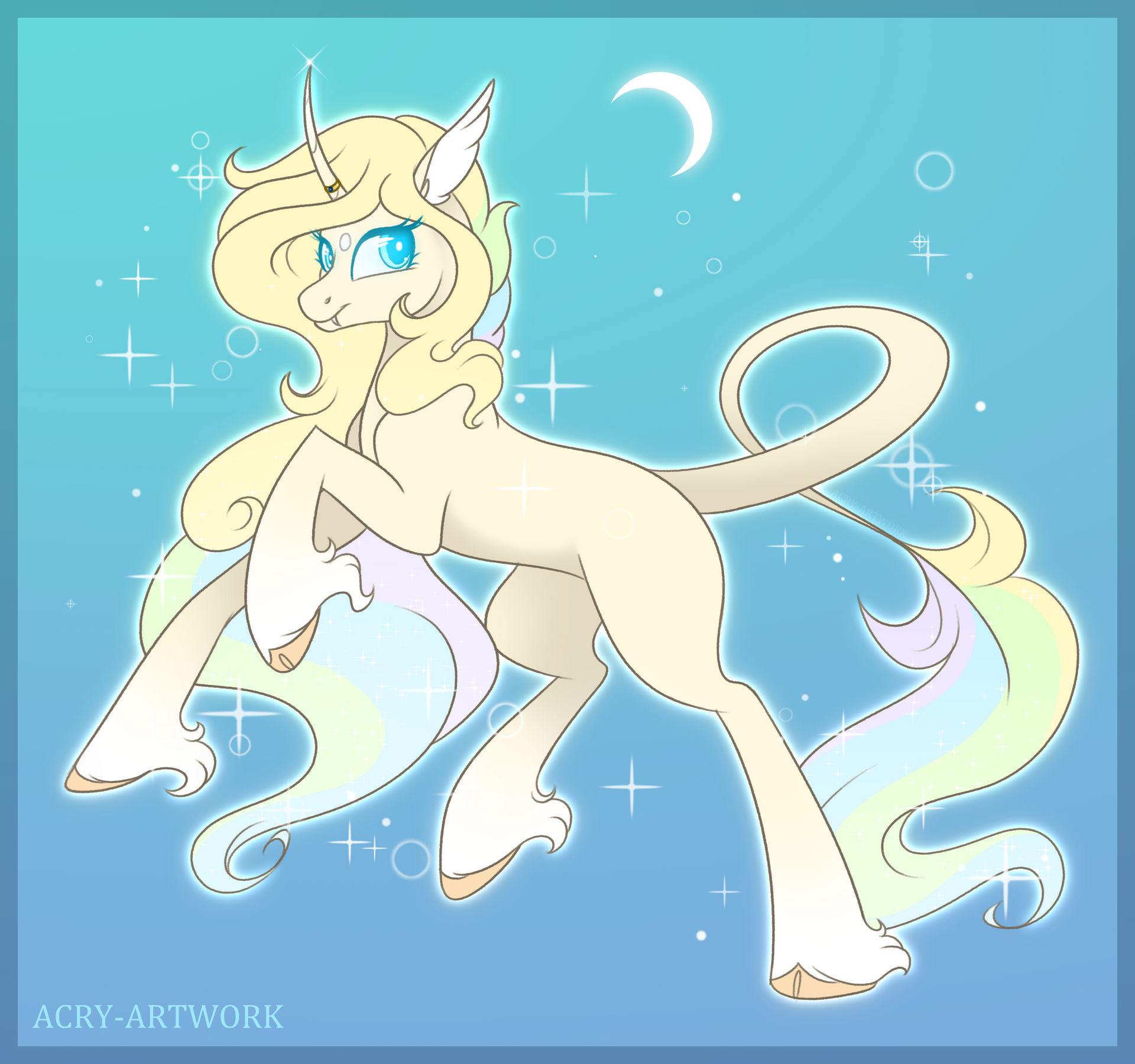 #2973353 - safe, artist:acry-artwork, oc, oc only, oc:acry weaver, pony, unicorn, cloven hooves ...