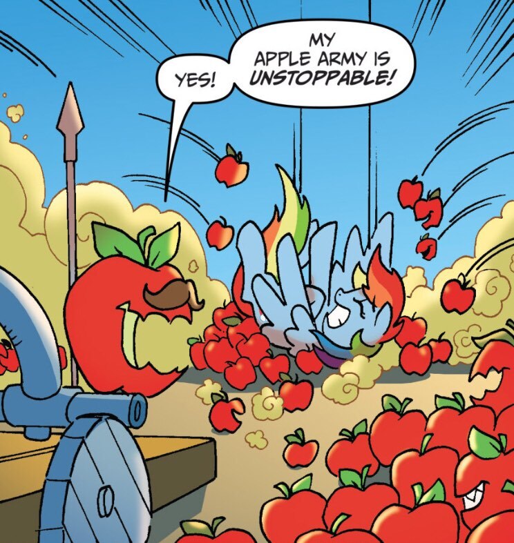 #2962345 - safe, artist:tonyfleecs, bad apple, rainbow dash, living apple, pegasus, pony, g4 ...