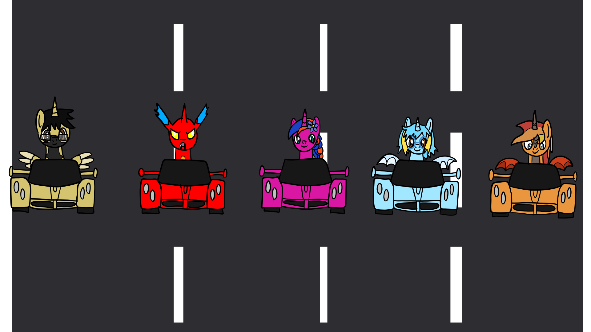 #2963648 - safe, artist:platinumdrop, oc, oc only, kart, racing ...