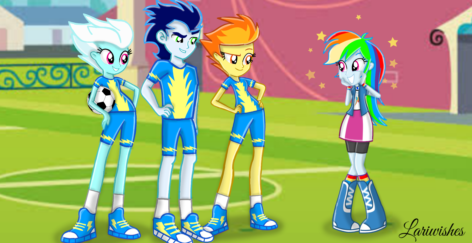 #2985433 - safe, artist:mlplary6, fleetfoot, rainbow dash, soarin ...