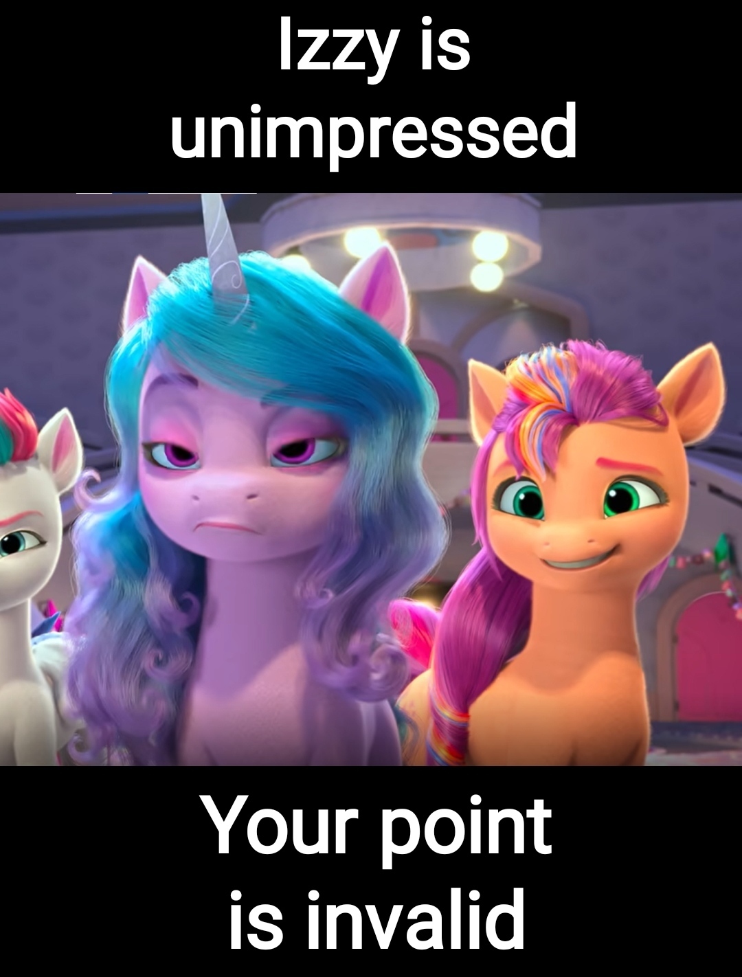 #2985709 - safe, screencap, izzy moonbow, sunny starscout, zipp storm ...