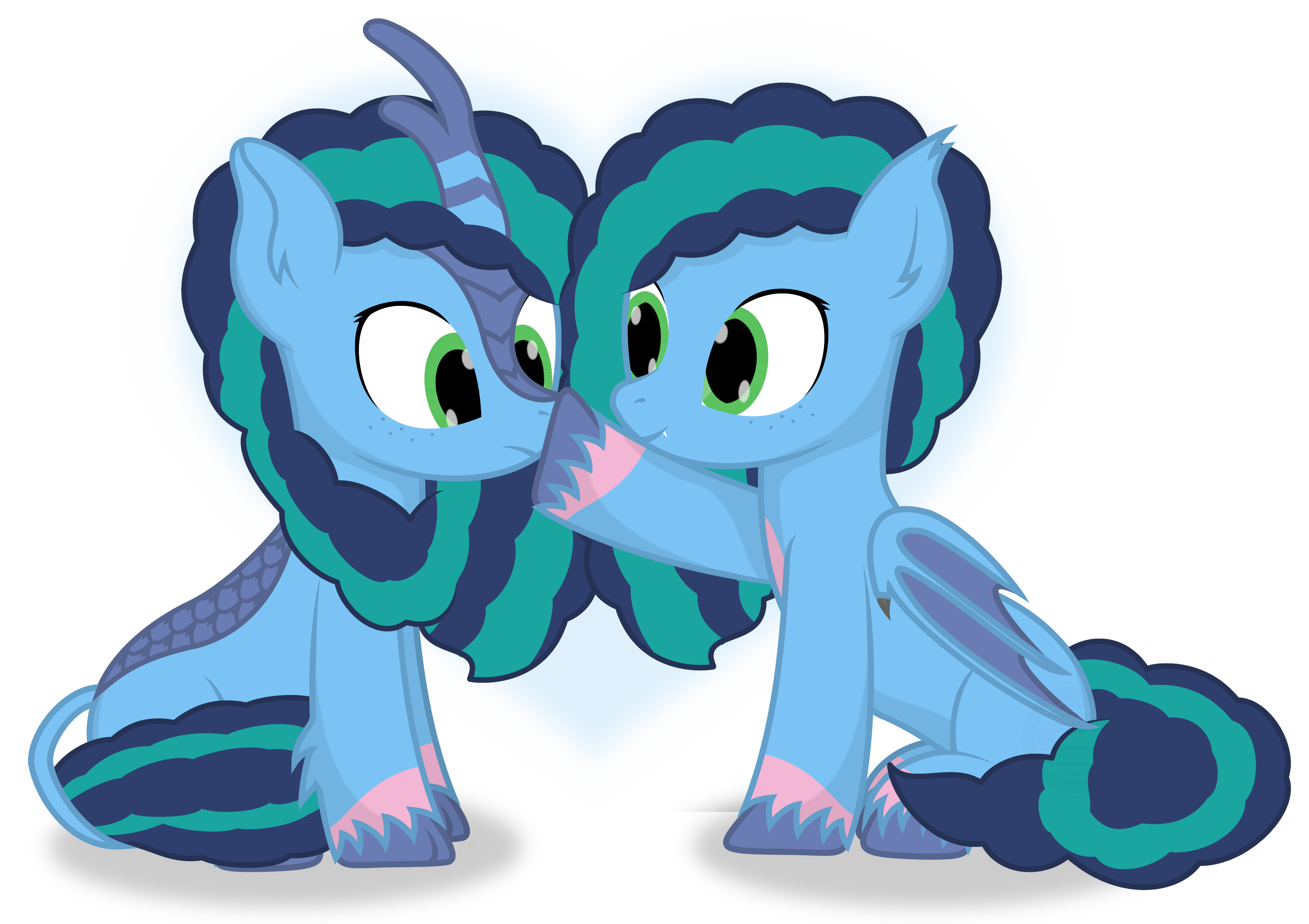 #2987314 - safe, artist:mrkm, derpibooru exclusive, misty brightdawn, bat pony, kirin, pony, g4 ...