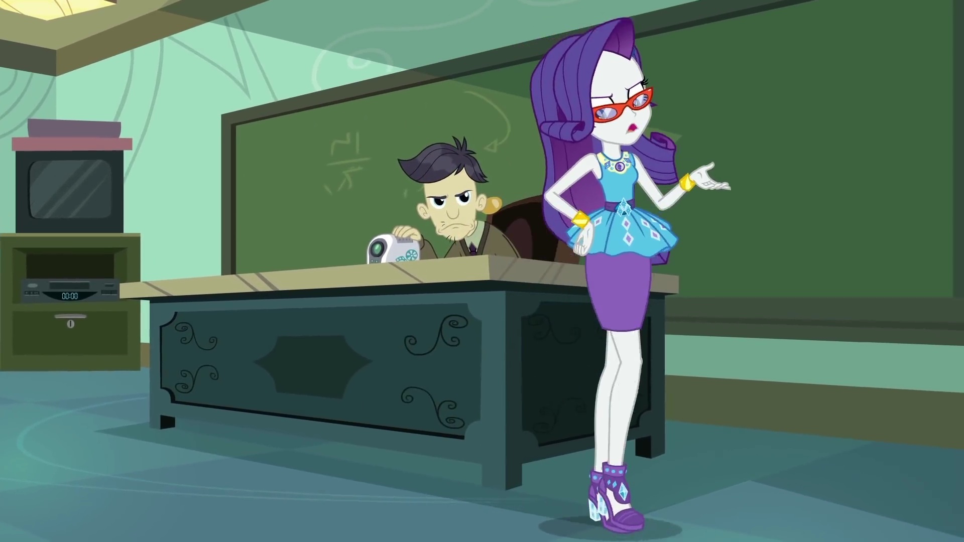 #2989792 - safe, screencap, cranky doodle donkey, rarity, human ...