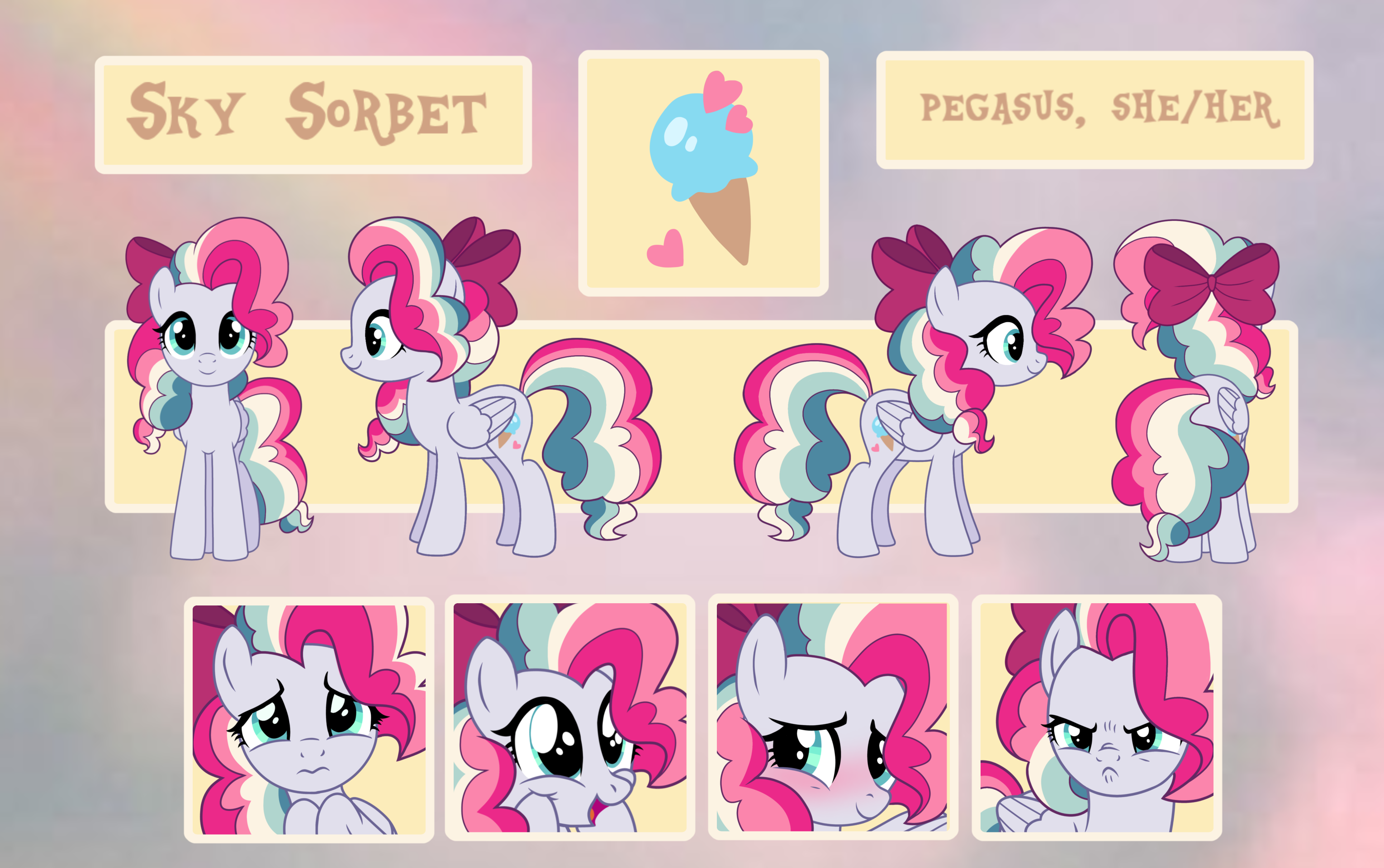 #2993883 - safe, artist:skysorbett, oc, oc:sky sorbet, pegasus, pony, base used, bow, butt, hair ...