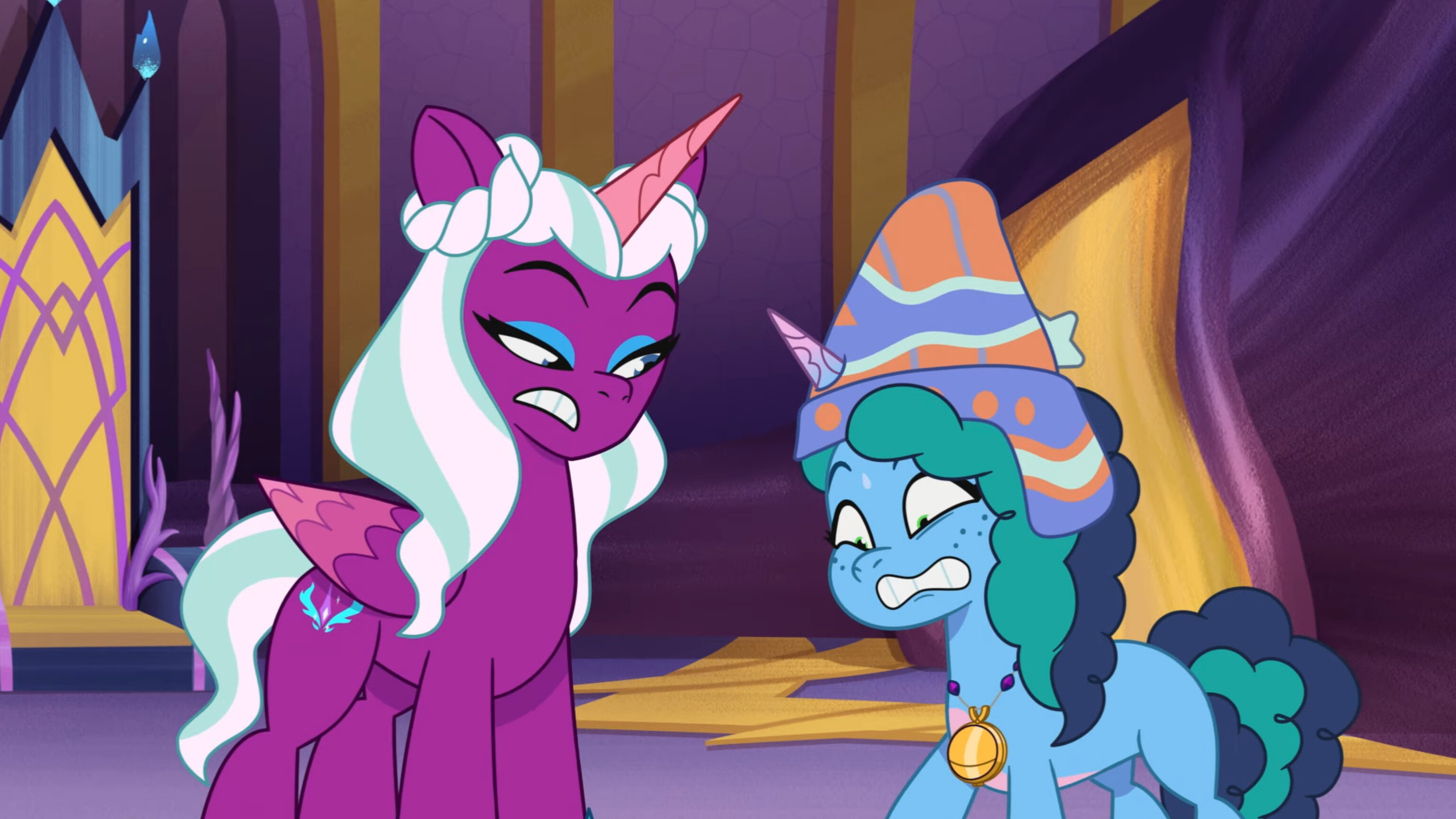 #3004972 - safe, screencap, misty brightdawn, opaline arcana, alicorn, pony, unicorn, g5, my ...