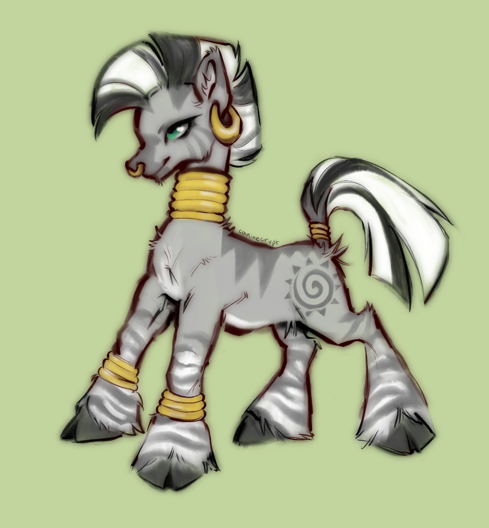 #3008962 - safe, artist:caninecrypt, zecora, zebra, ear fluff, female ...