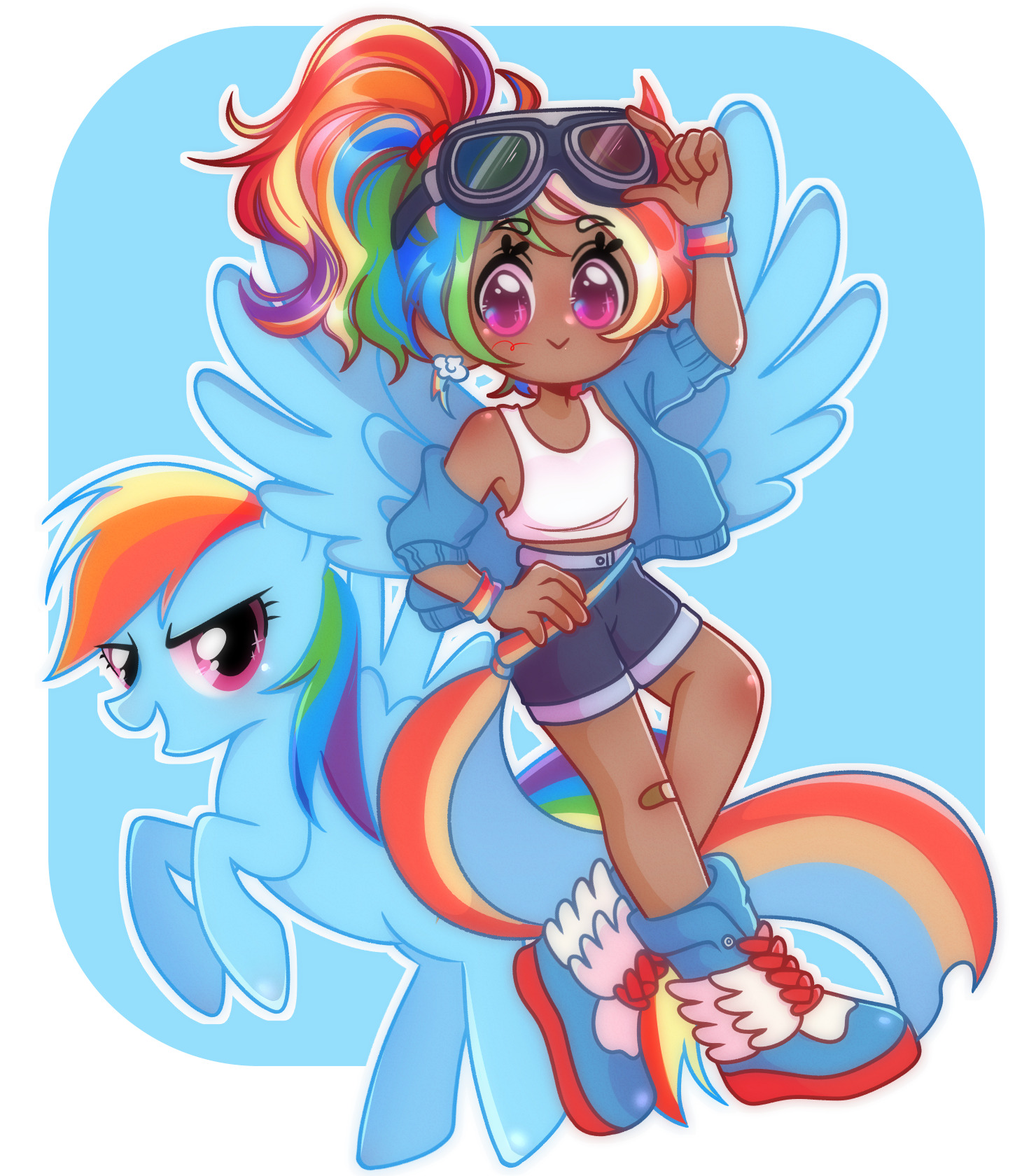 #3009907 - safe, artist:purin-sama, kotobukiya, rainbow dash, human ...