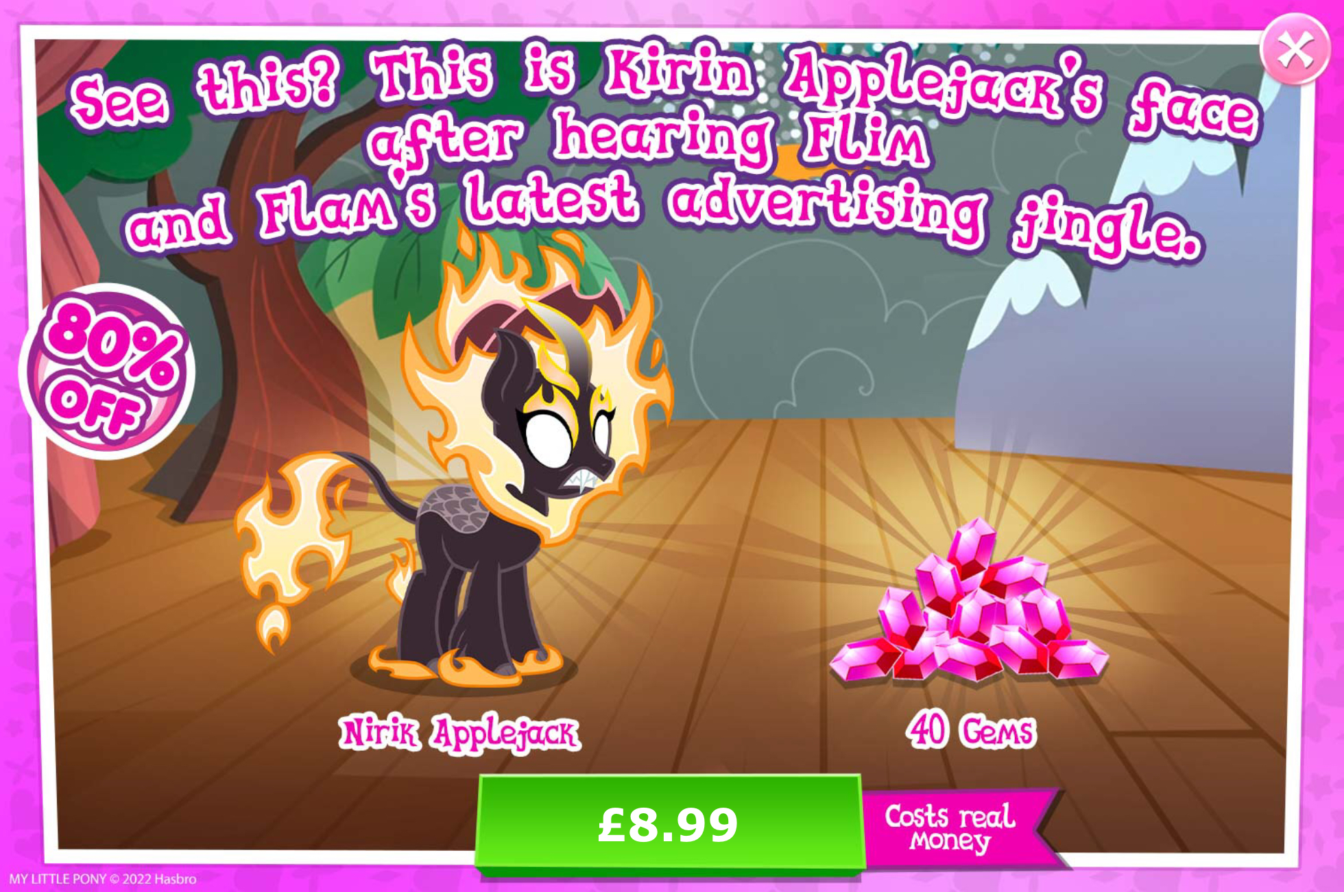 #3010640 - safe, gameloft, applejack, kirin, nirik, g4, my little pony ...