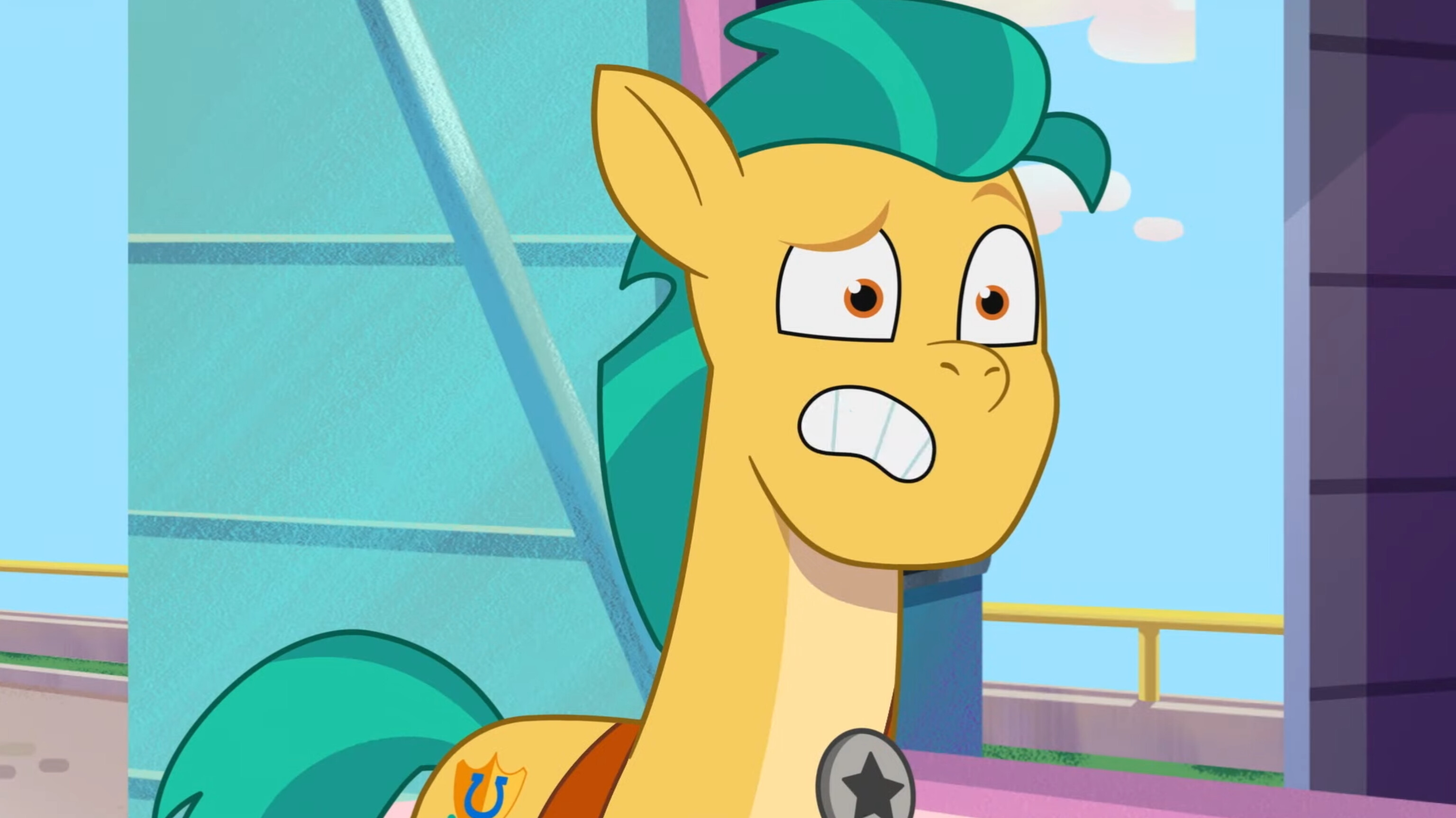 #3012599 - safe, screencap, hitch trailblazer, earth pony, pony, a day ...