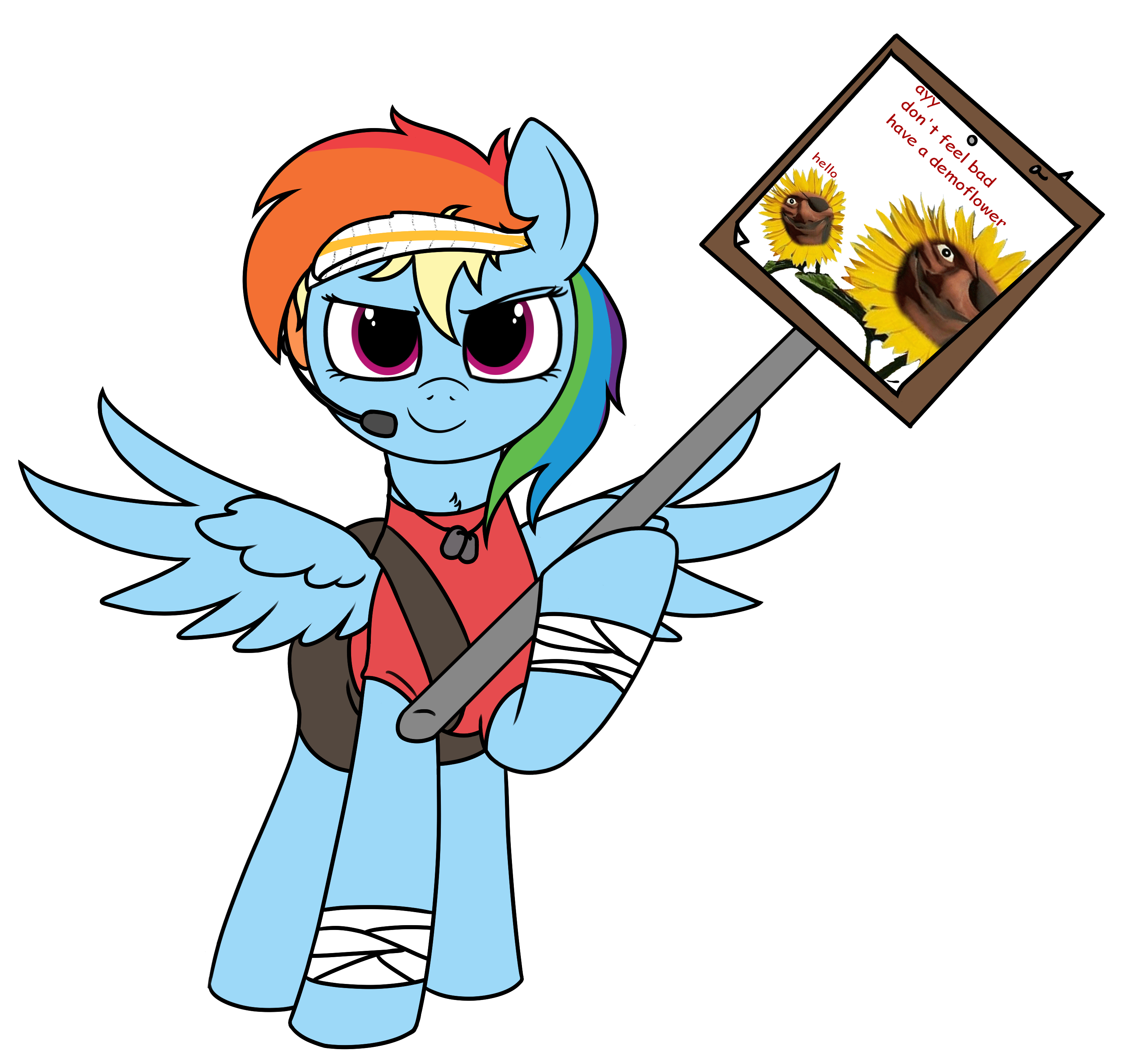 #3016245 - safe, edit, rainbow dash, /mlp/ tf2 general, bandage ...