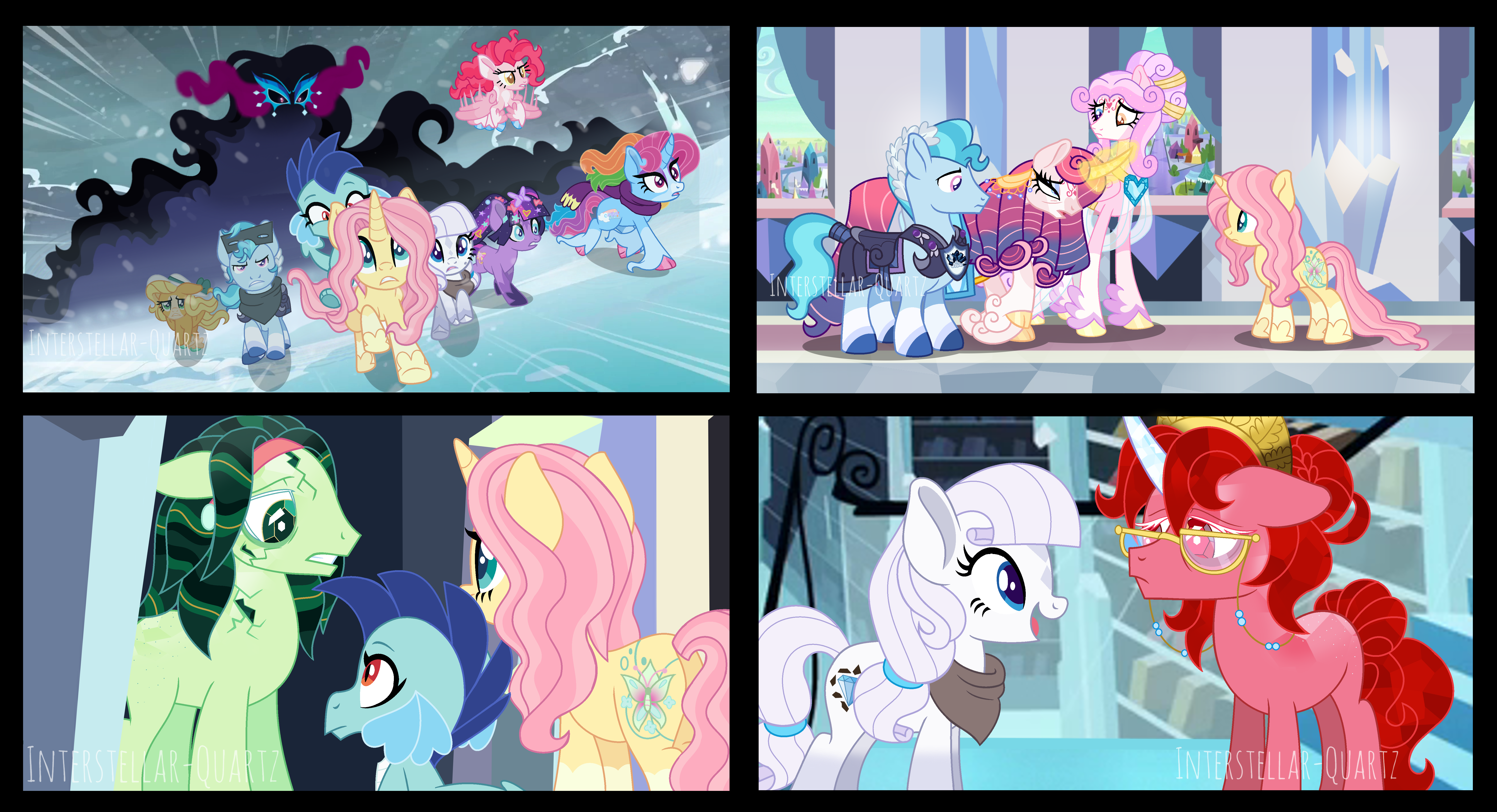 #3017048 - safe, artist:interstellar-quartz, applejack, fluttershy ...