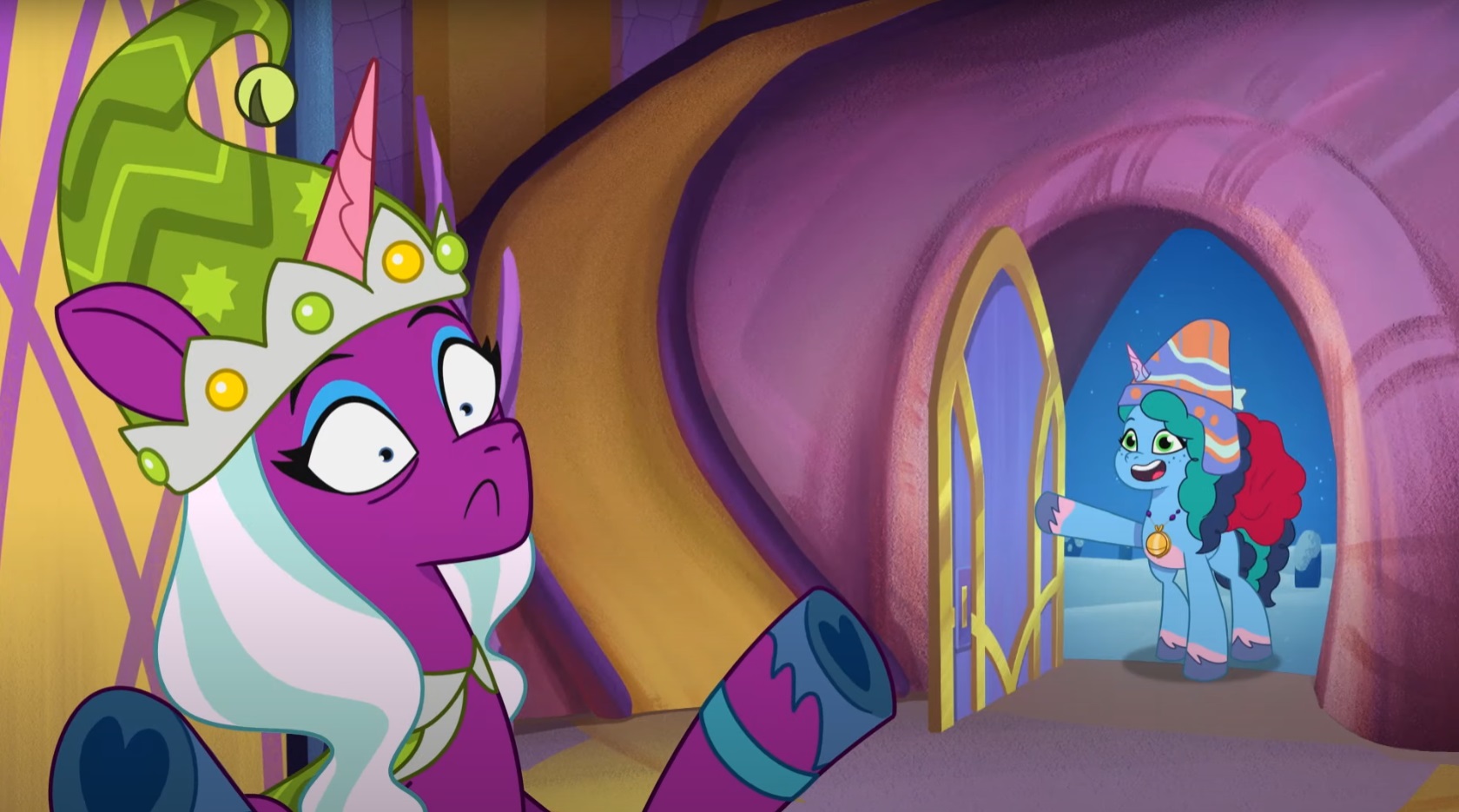 #3003117 - safe, screencap, misty brightdawn, opaline arcana, alicorn, pony, unicorn, g5, my ...