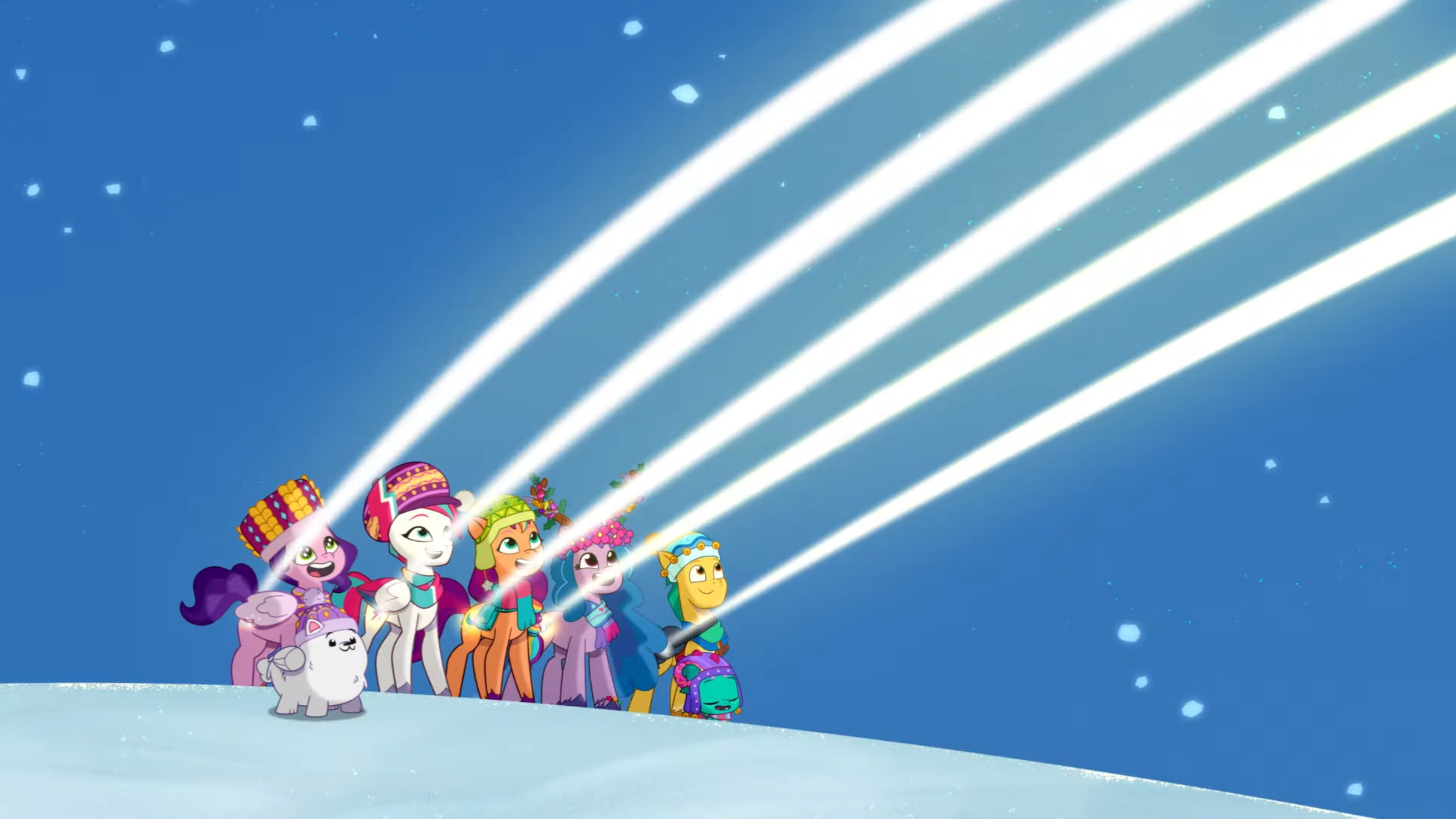 #3003443 - safe, screencap, cloudpuff, hitch trailblazer, izzy moonbow ...