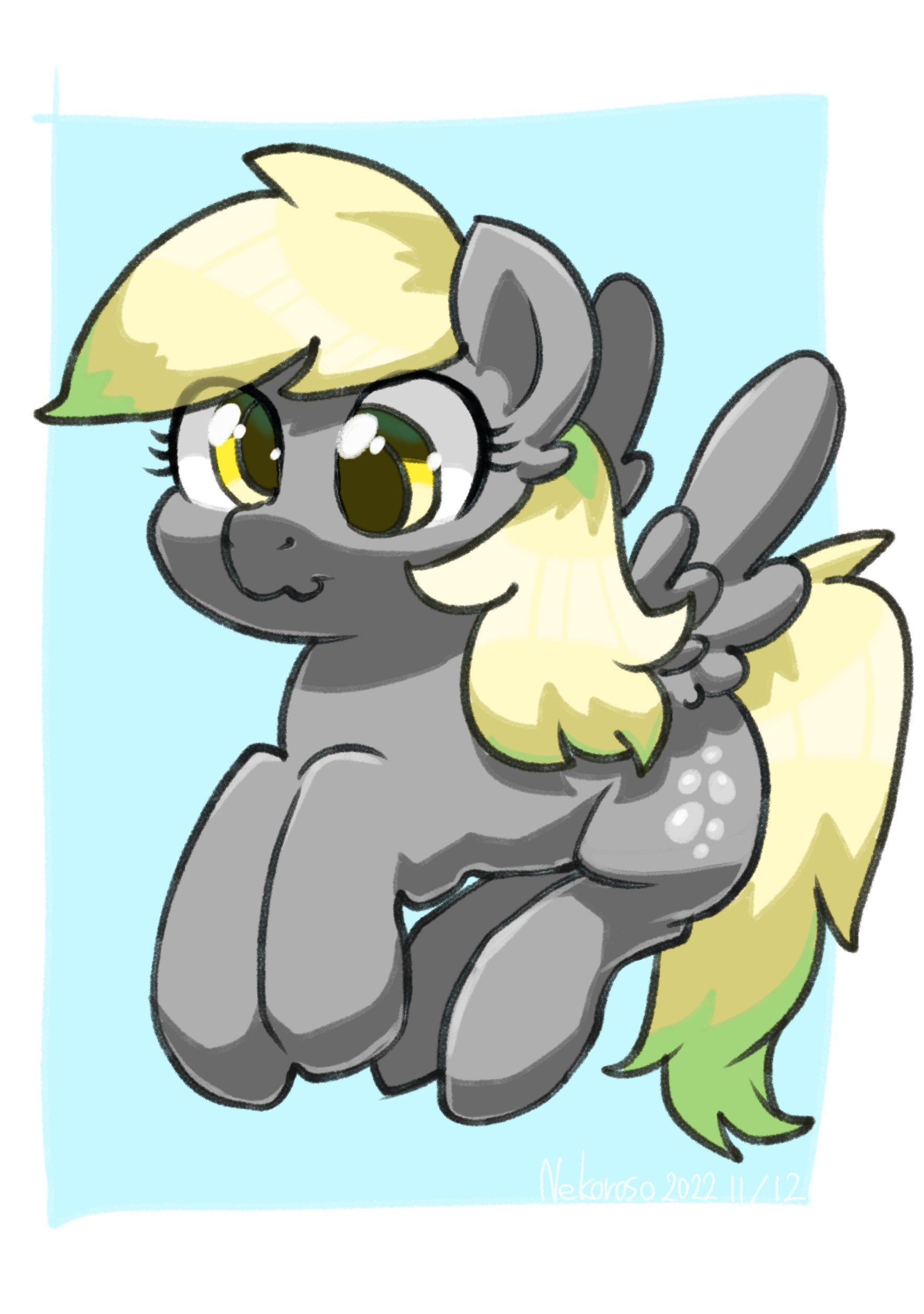 #3003595 - safe, artist:yukkuri_yu_yu, derpy hooves, pegasus, pony ...