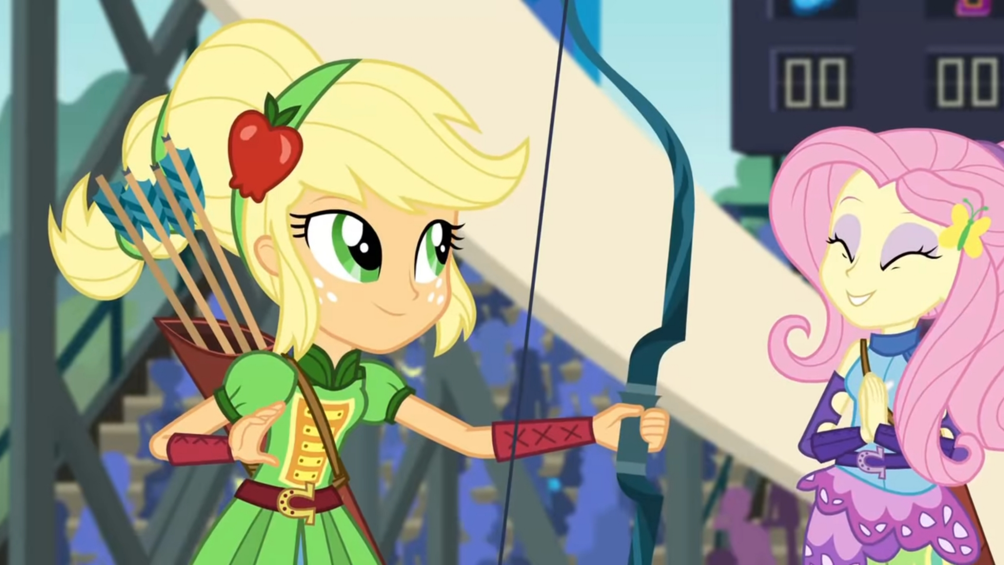 #2827589 - safe, screencap, applejack, fluttershy, equestria girls, g4 ...