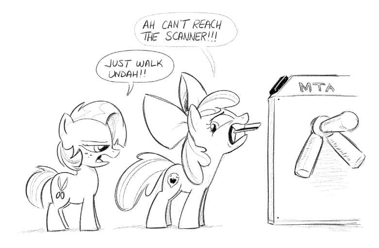 #2830646 - safe, artist:mellodillo, apple bloom, babs seed, earth pony ...