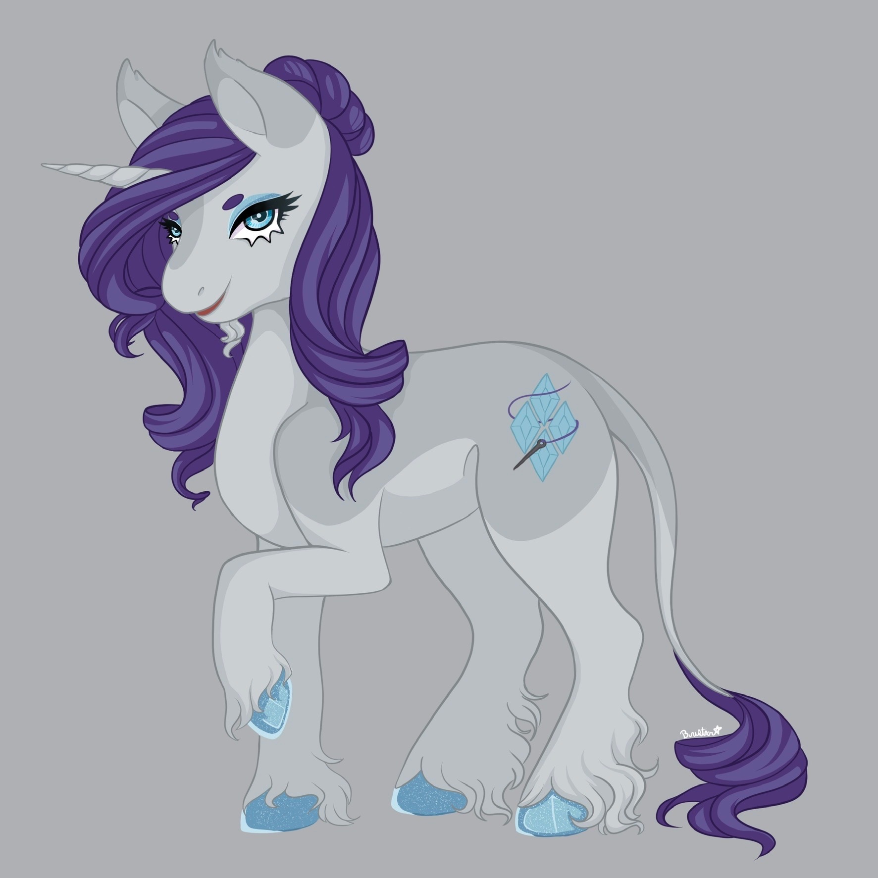 #2885492 - safe, artist:bunistxr, rarity, classical unicorn, pony ...