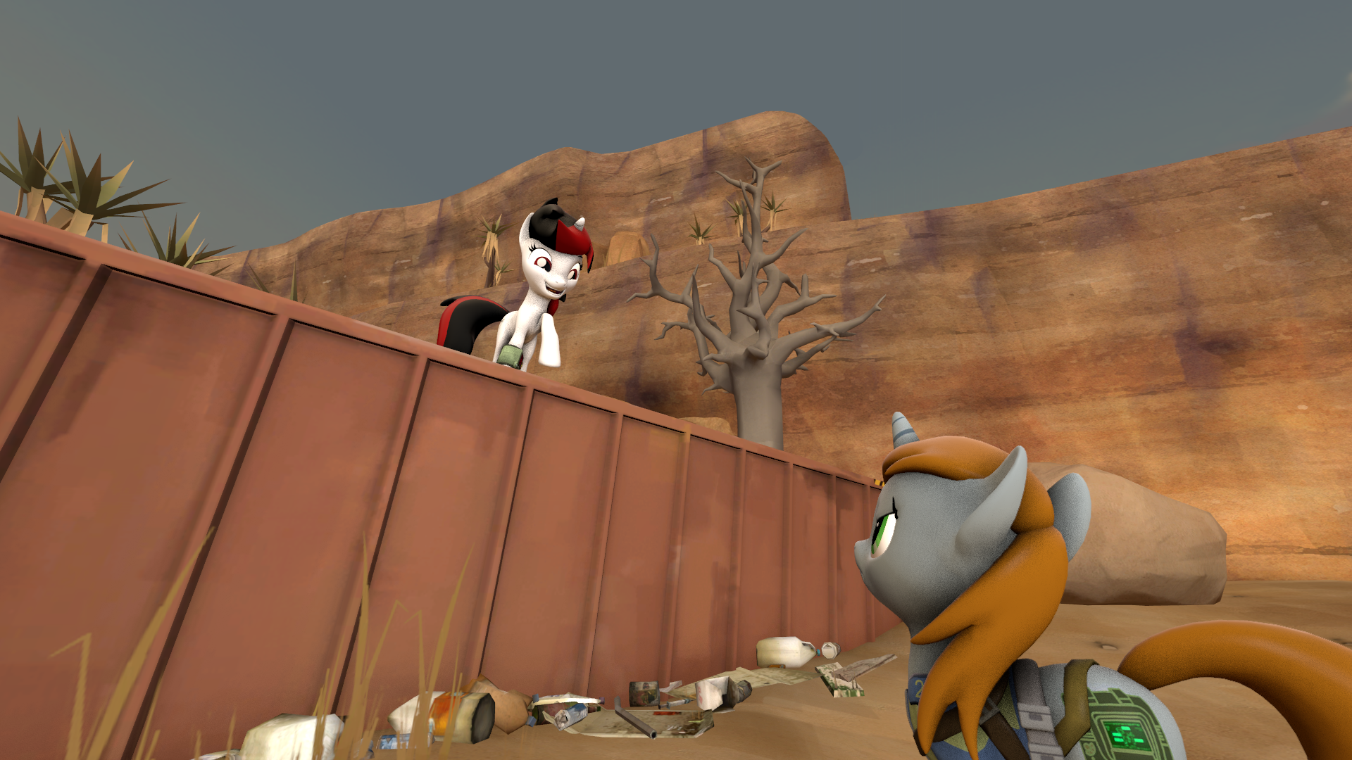 #2917848 - safe, artist:derpy_fan, oc, oc:blackjack, oc:littlepip, pony ...