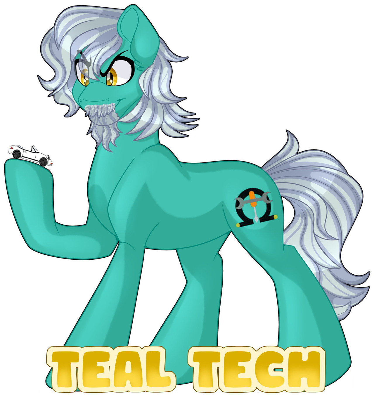 #2927122 - safe, artist:thehaywaiianhorse, oc, oc:teal tech, earth pony ...