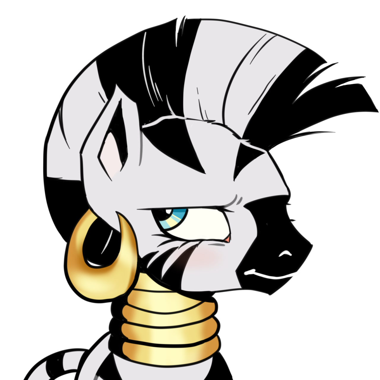 #2932840 - safe, artist:lonesomecryptid, zecora, zebra, bust, simple ...